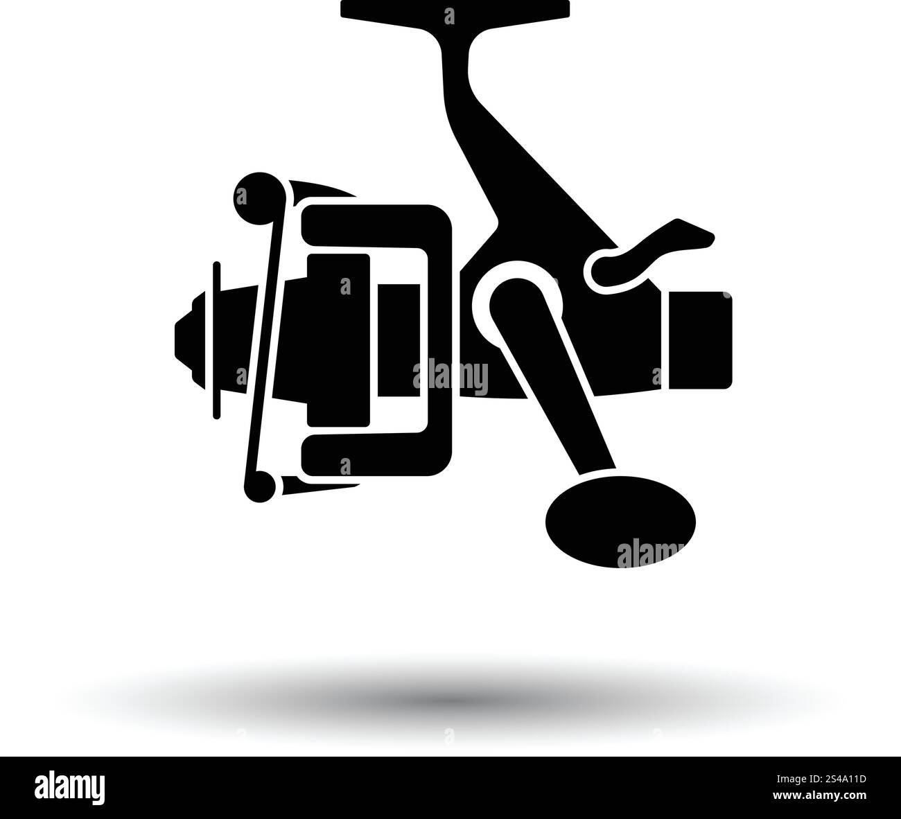 Icon of Fishing reel . White background with shadow design. Vector ...