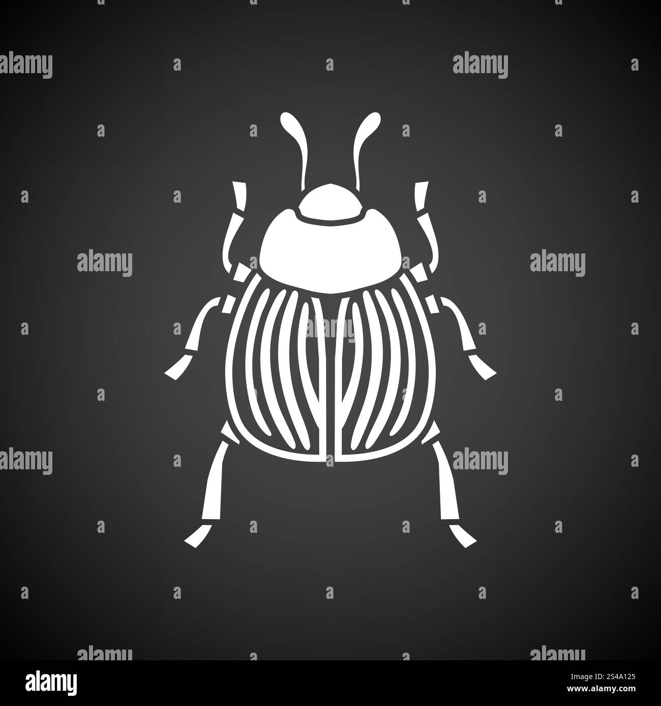 Colorado beetle icon. Black background with white. Vector illustration ...