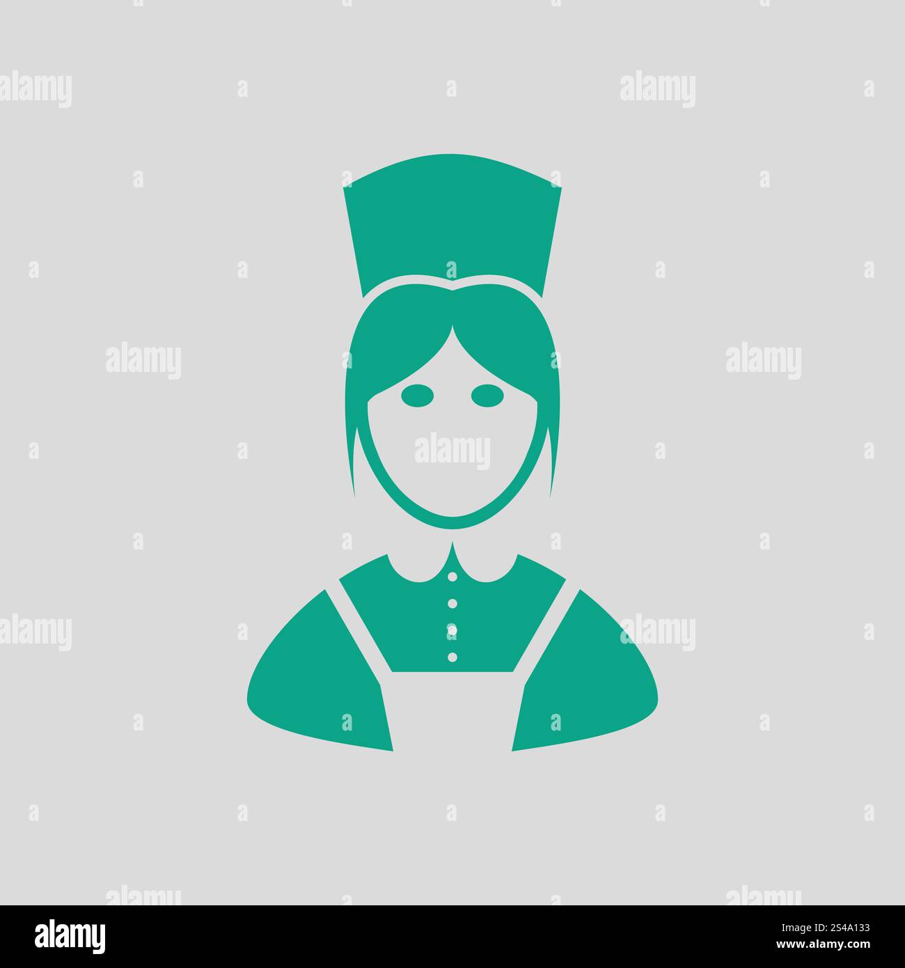Hotel maid icon. Gray background with green. Vector illustration Stock ...