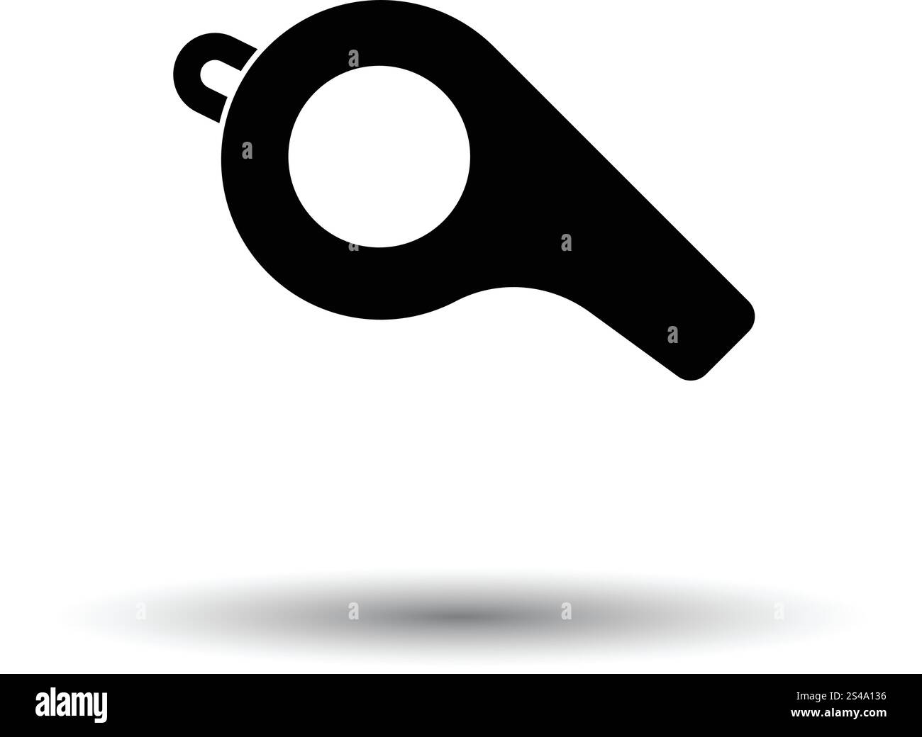 American football whistle icon. White background with shadow design ...
