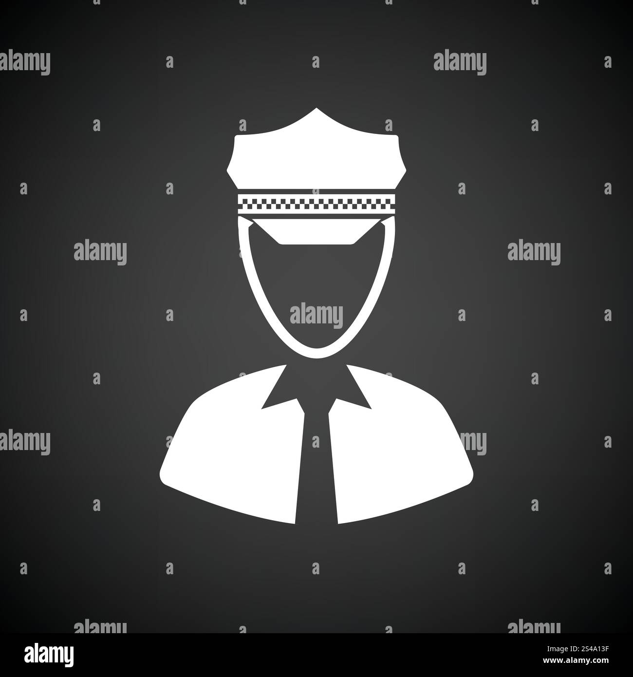 Taxi driver icon. Black background with white. Vector illustration ...
