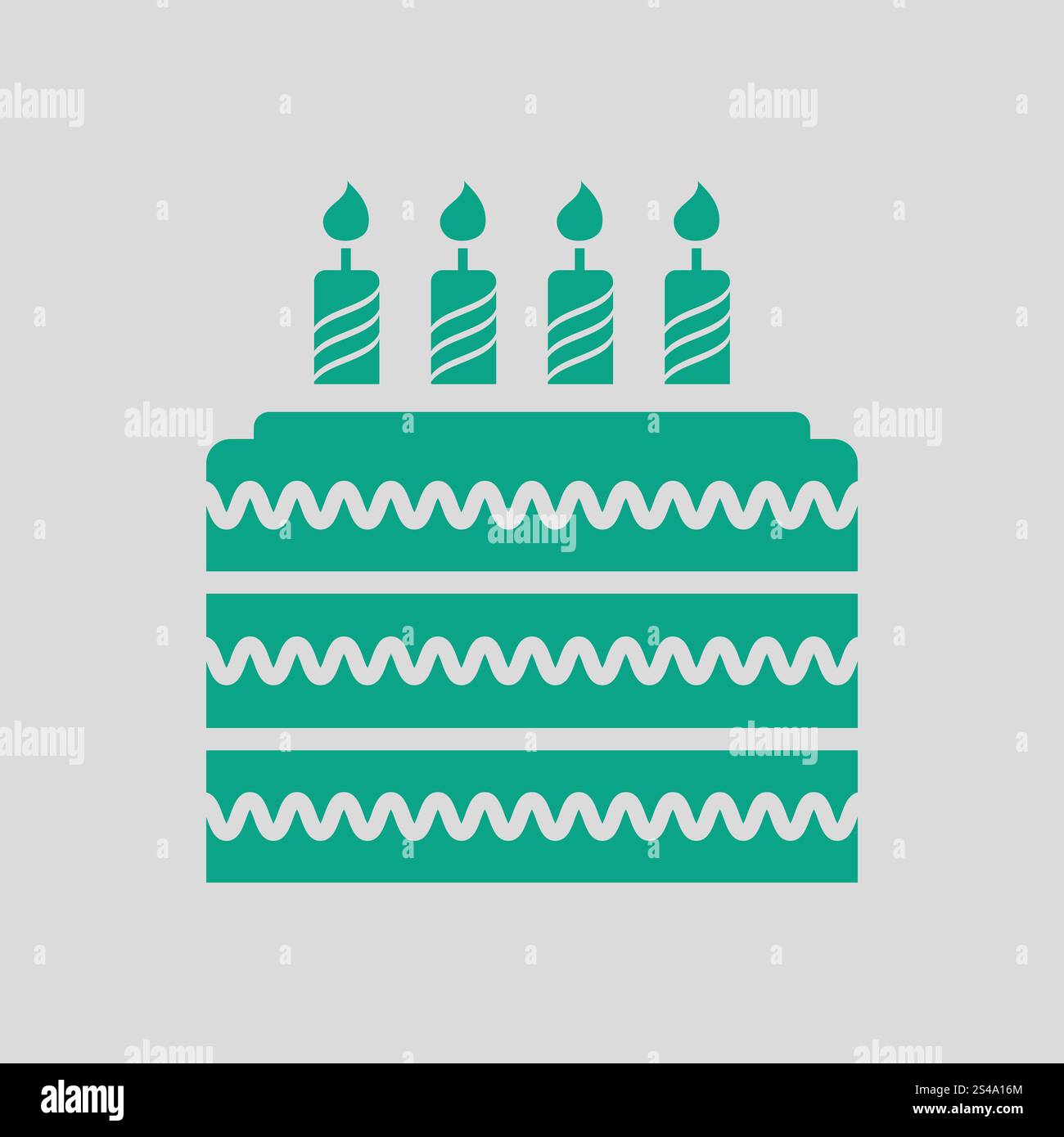 Party cake icon. Gray background with green. Vector illustration Stock ...