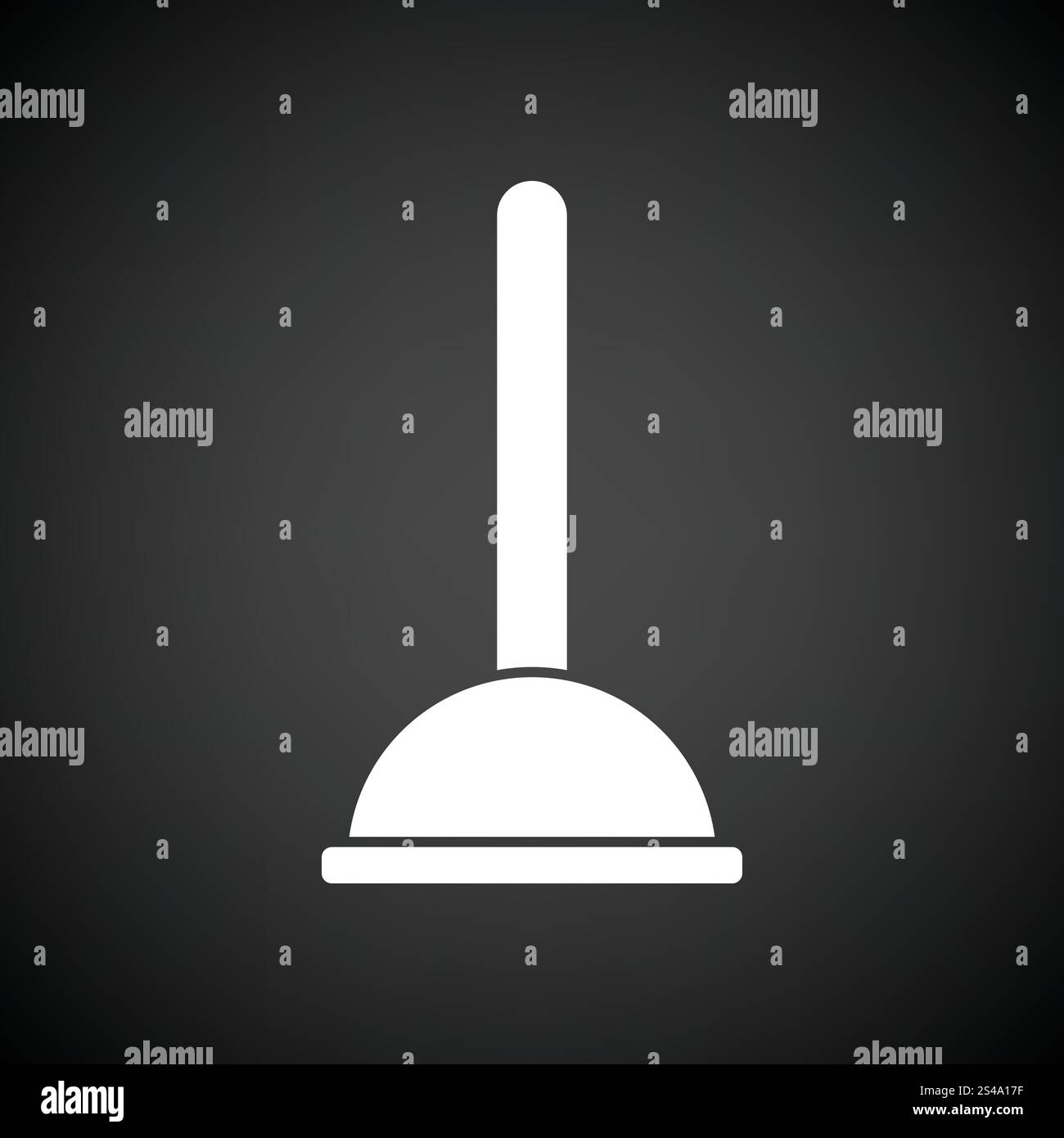 Plunger icon. Black background with white. Vector illustration Stock ...