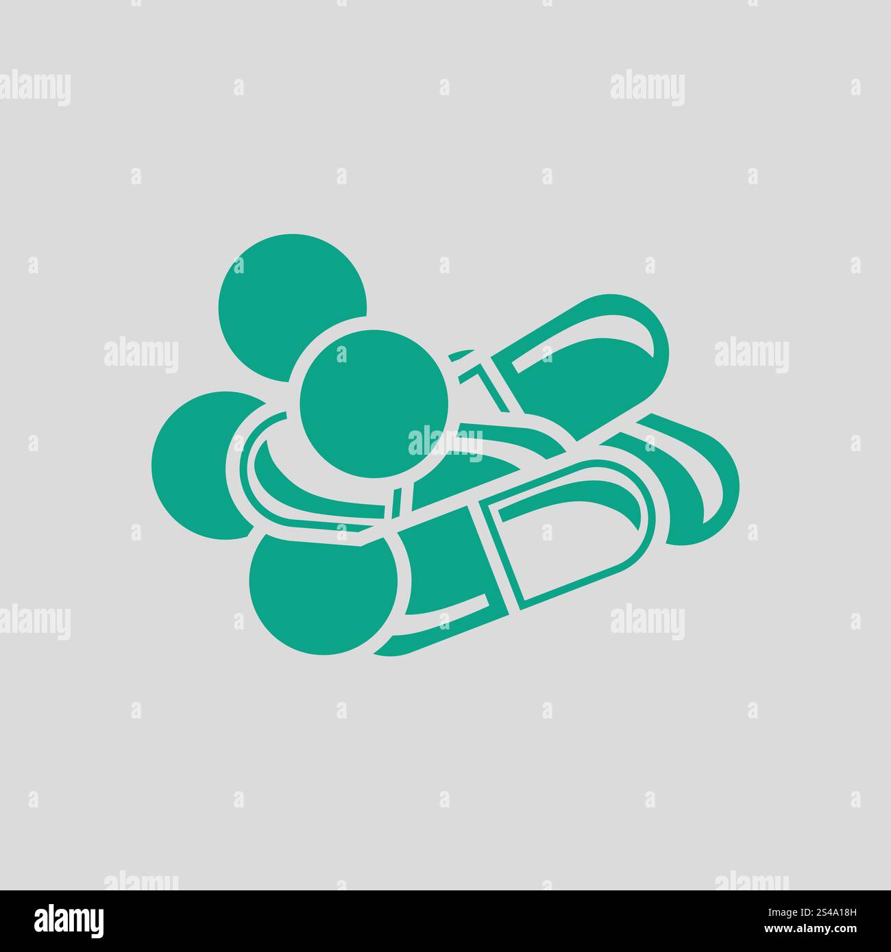 Pill and tabs icon. Gray background with green. Vector illustration ...