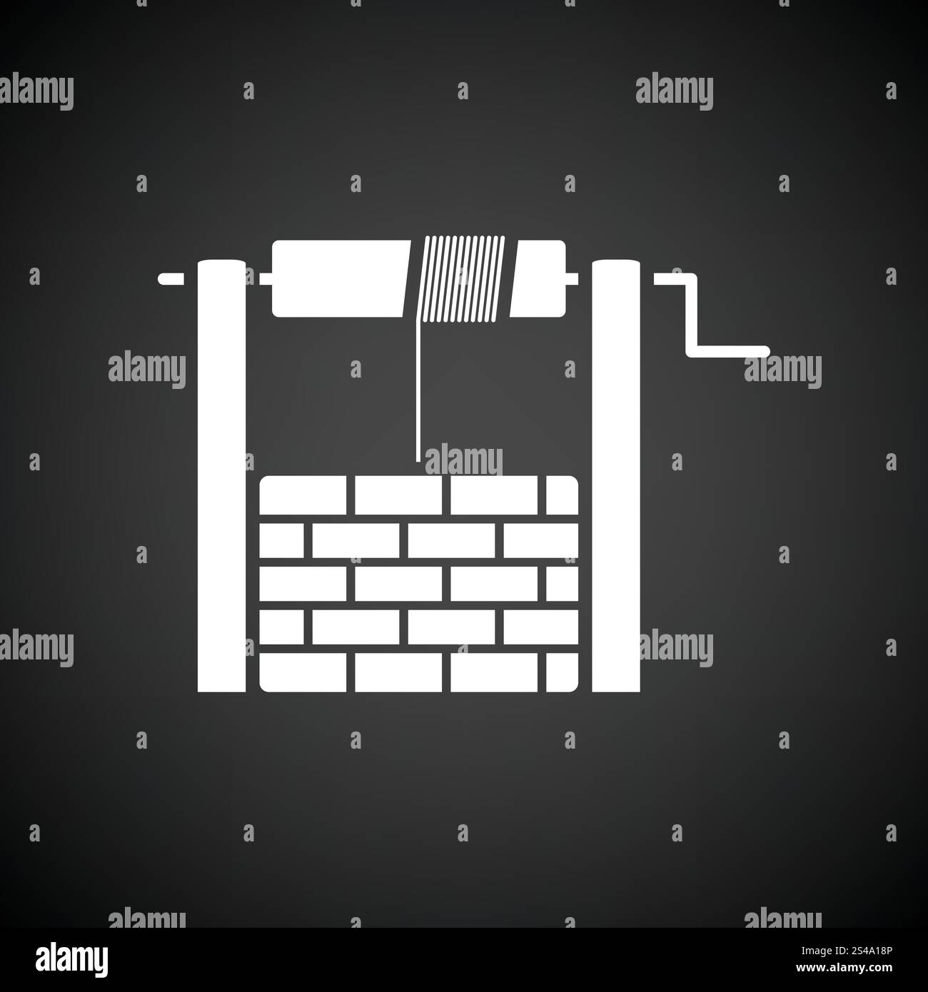 Well icon. Black background with white. Vector illustration Stock ...