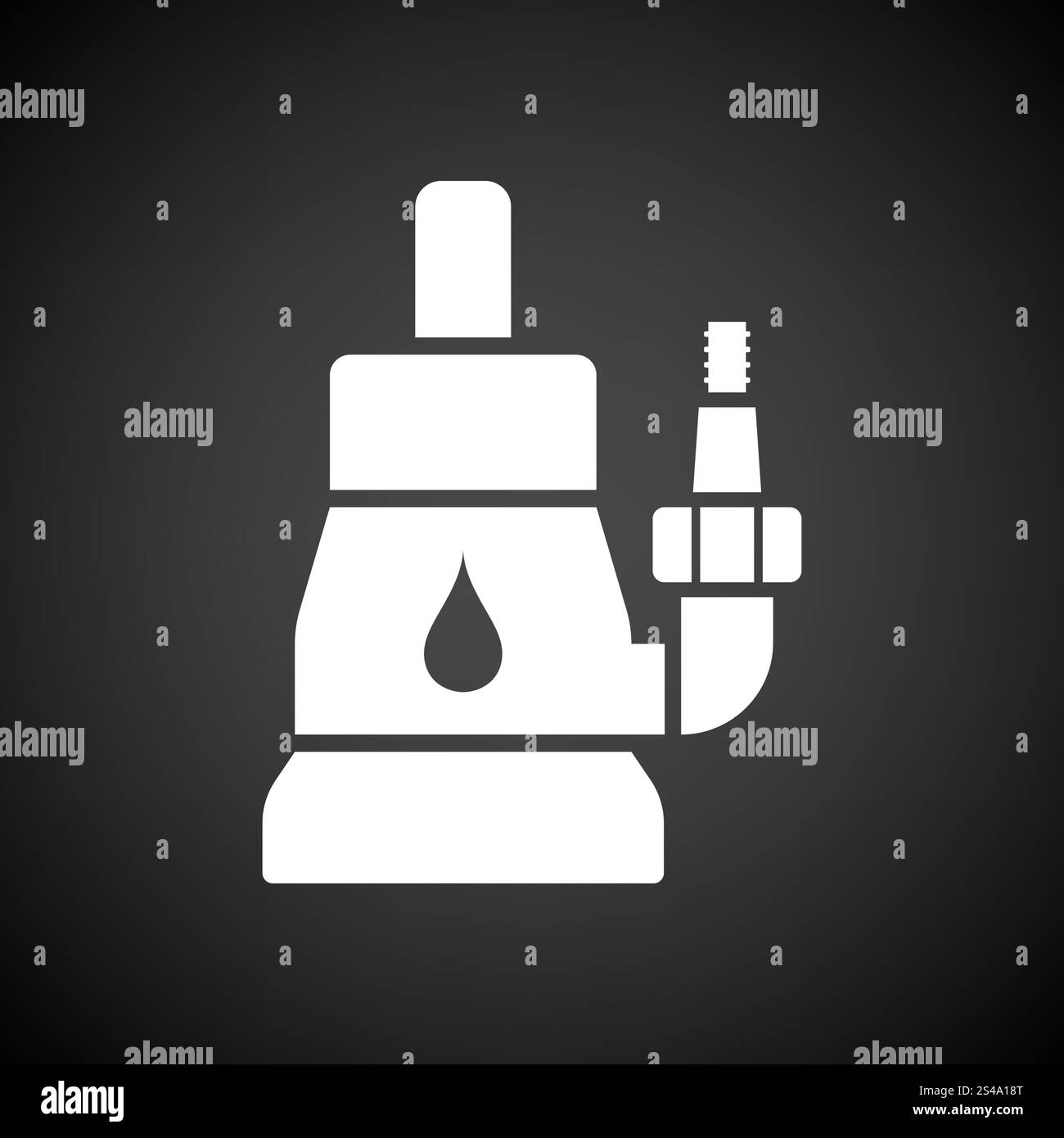 Submersible water pump icon. Black background with white. Vector ...