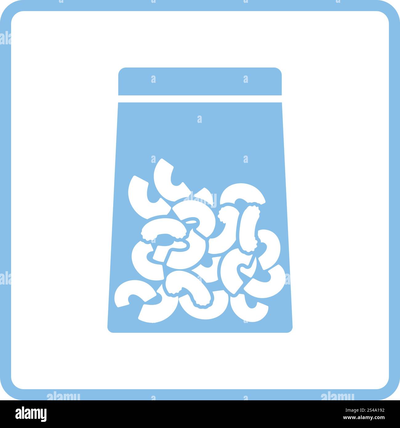 Macaroni package icon. Blue frame design. Vector illustration Stock ...