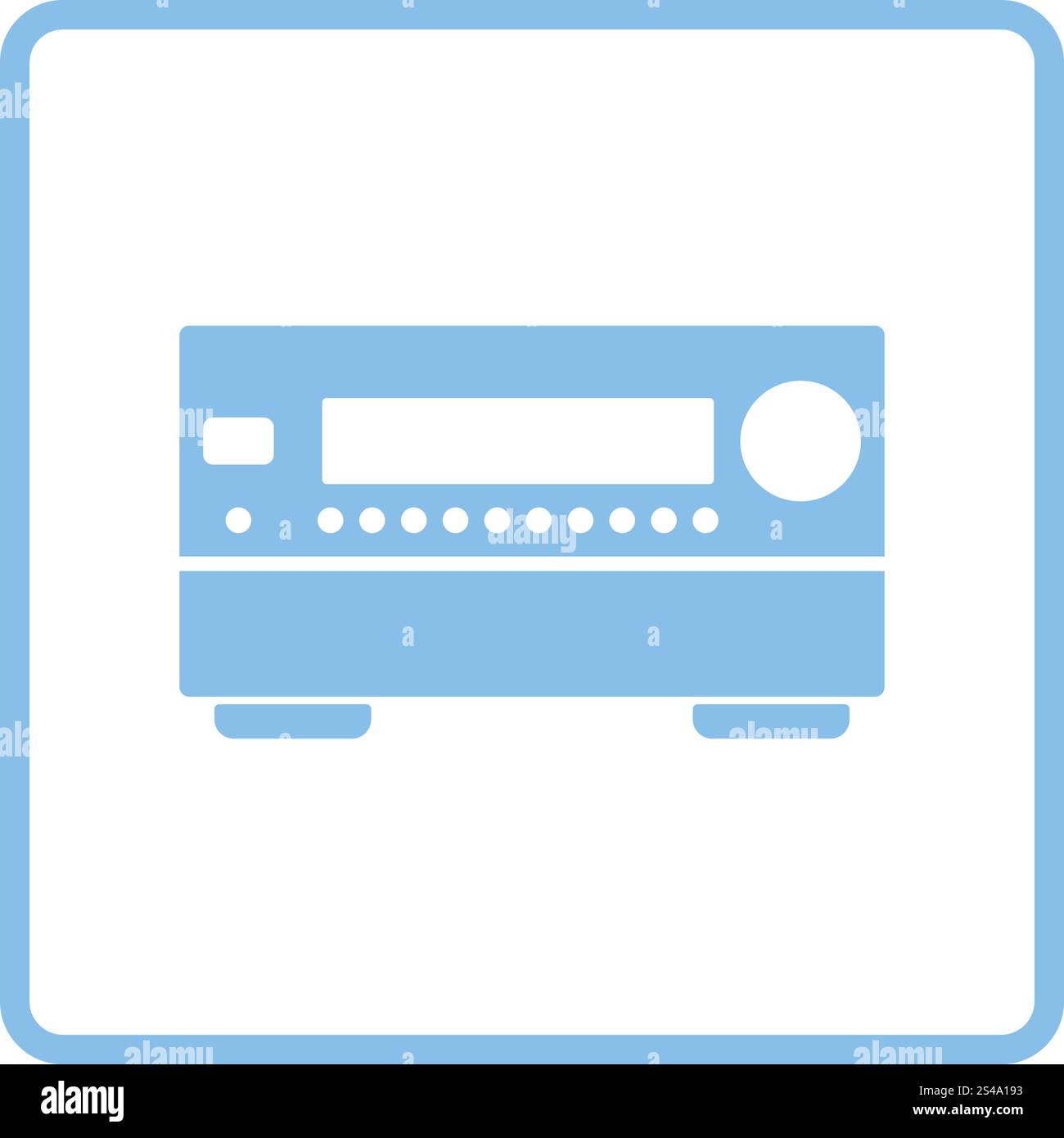 Home theater receiver icon. Blue frame design. Vector illustration ...