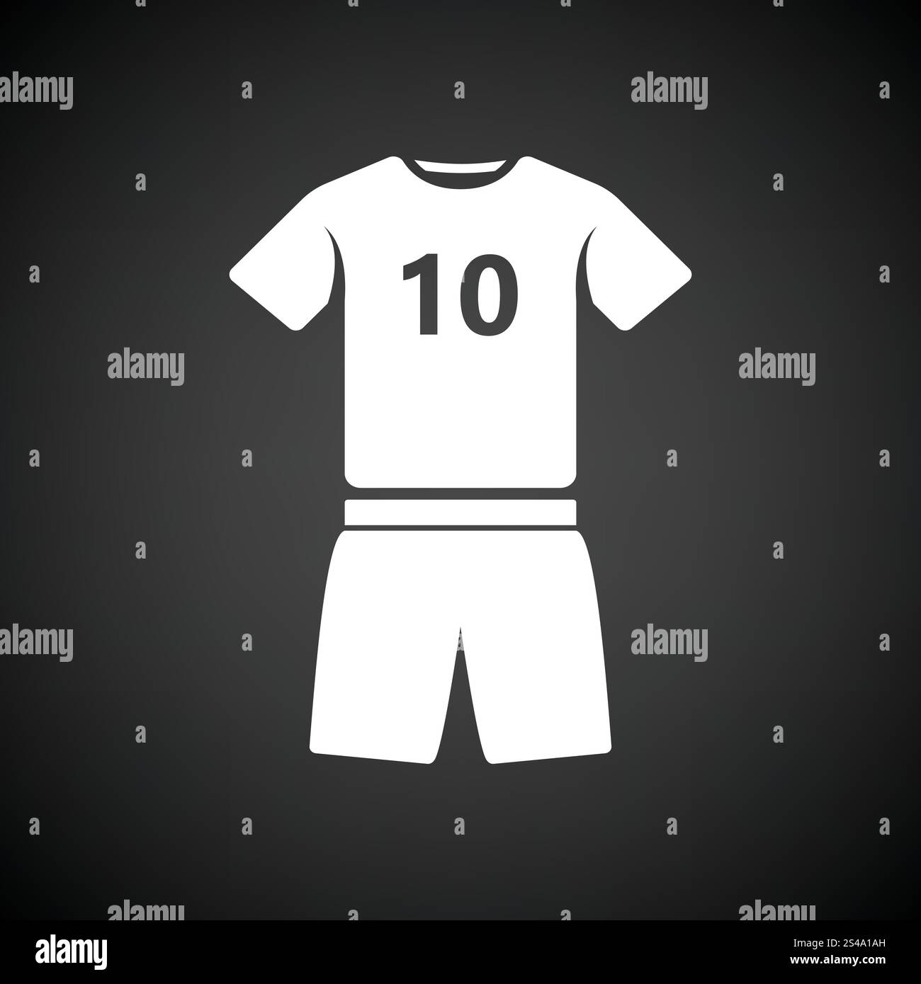 Soccer uniform icon. Black background with white. Vector illustration ...