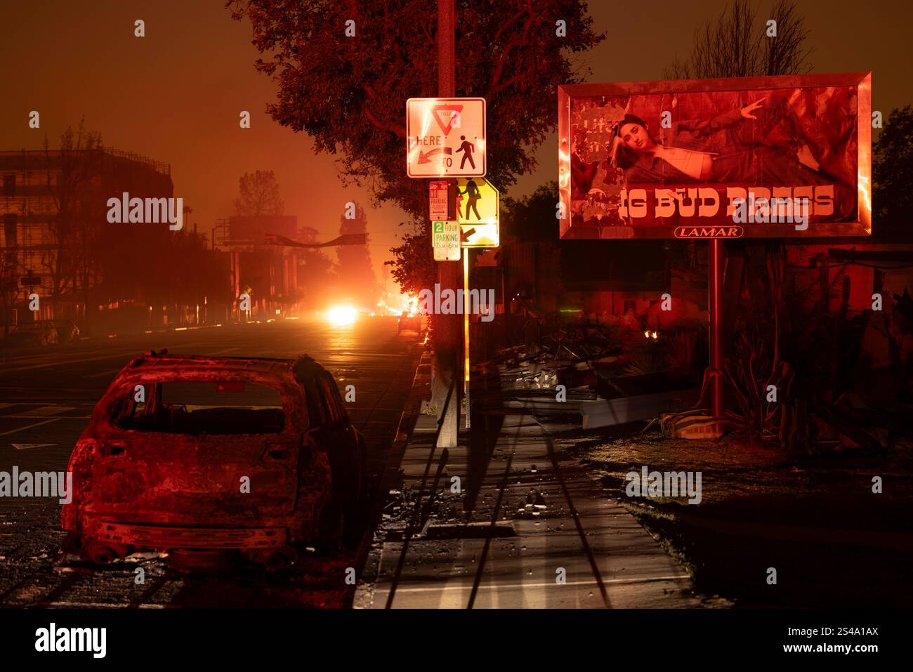 Altadena, California, USA - January 8, 2025: Aided by extreme Santa Ana ...