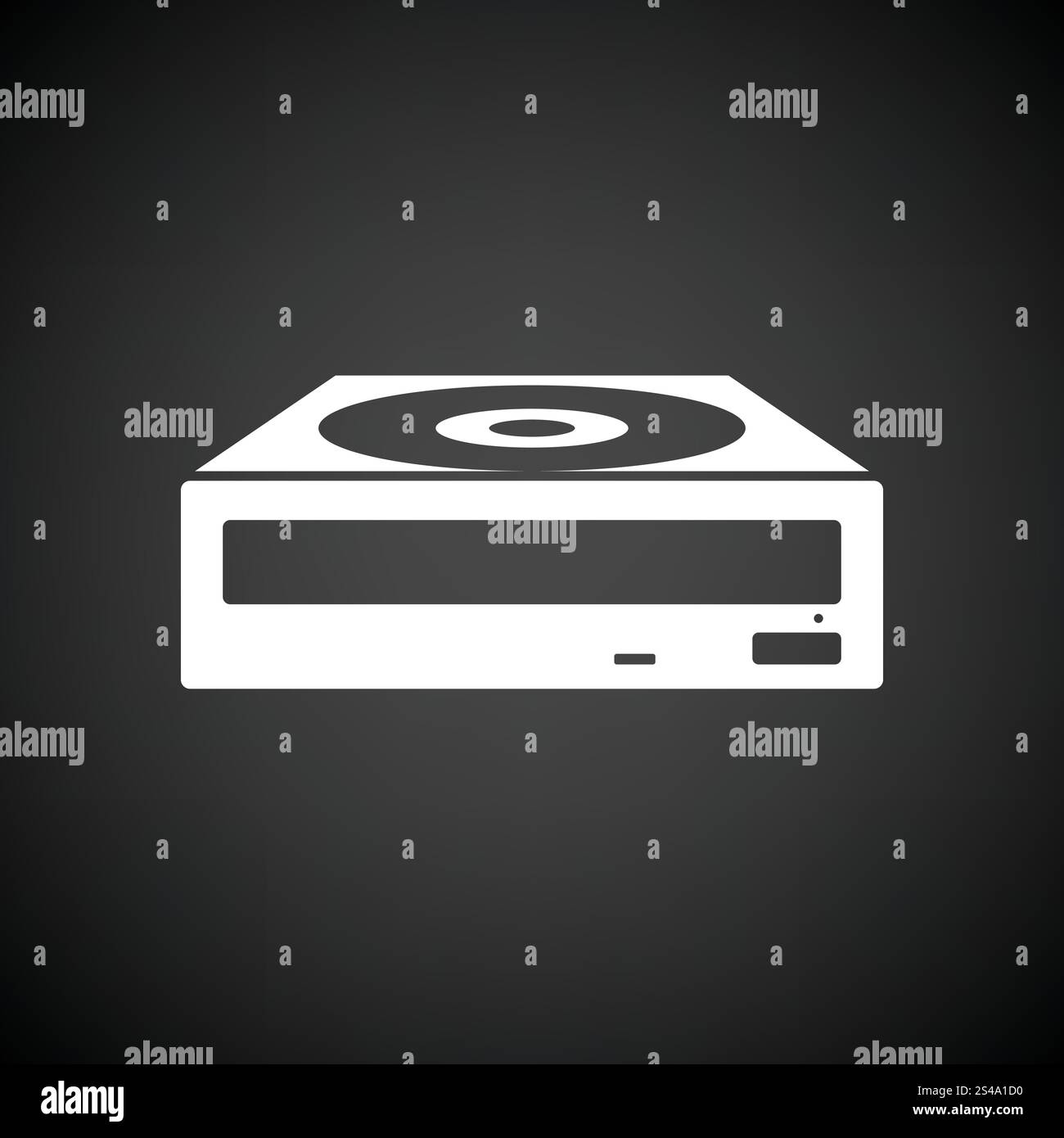 CD-ROM icon. Black background with white. Vector illustration Stock ...