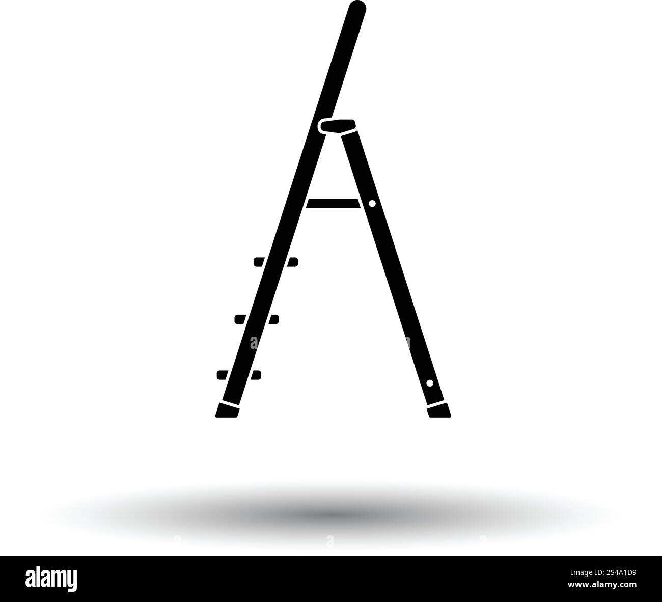 Construction ladder icon. White background with shadow design. Vector ...