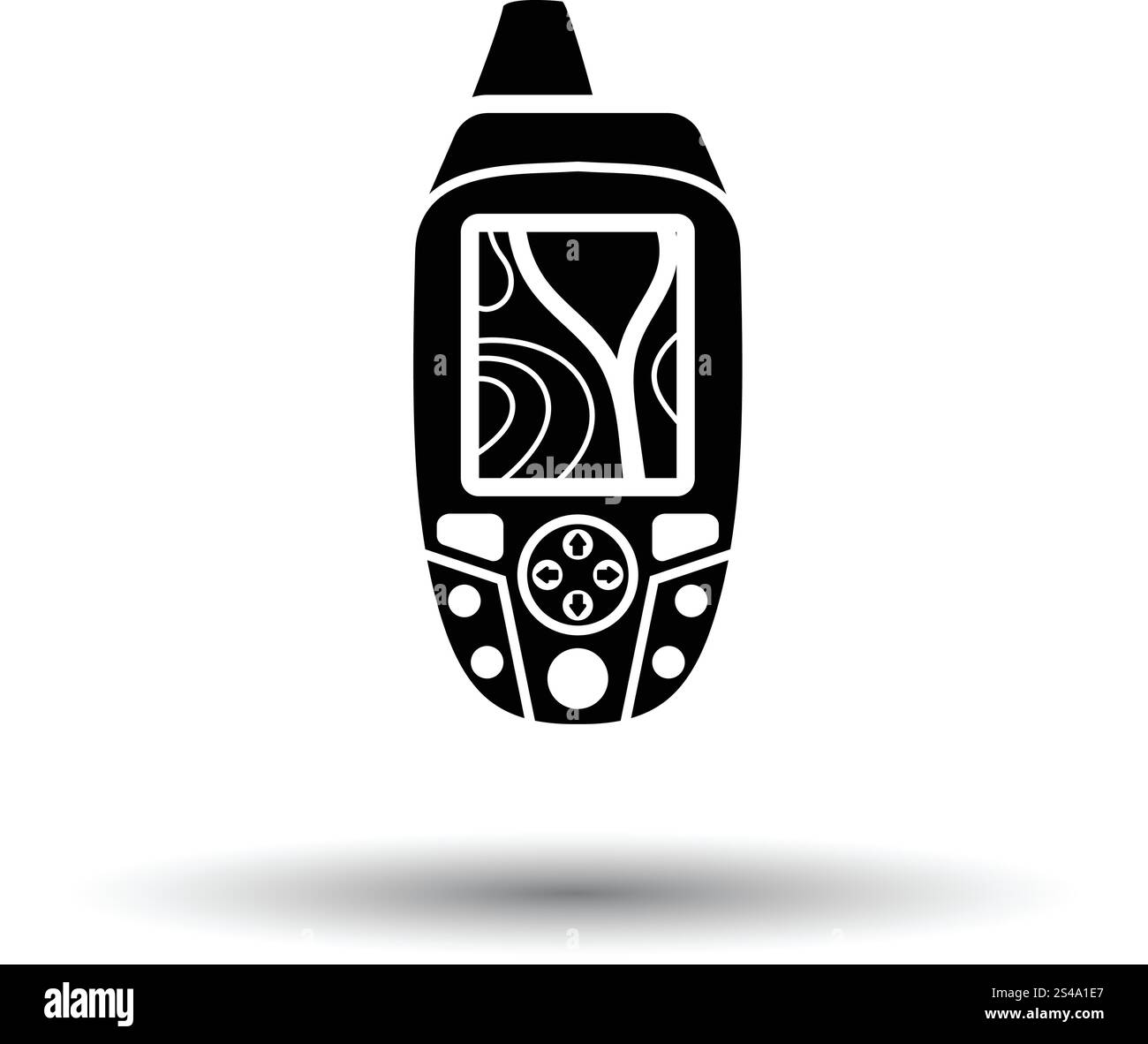 Portable GPS device icon. White background with shadow design. Vector ...