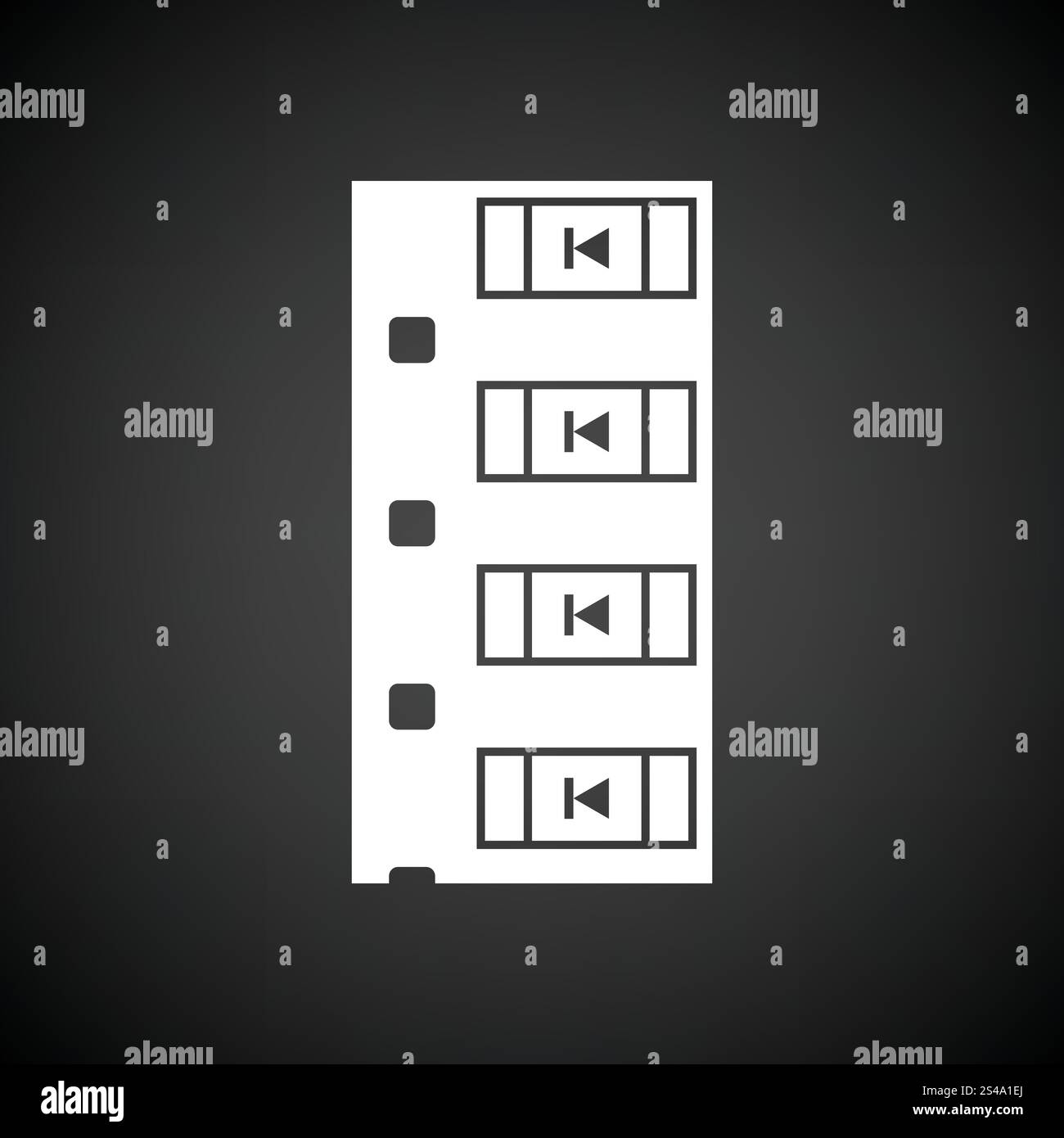 Diode smd component tape icon. Black background with white. Vector ...