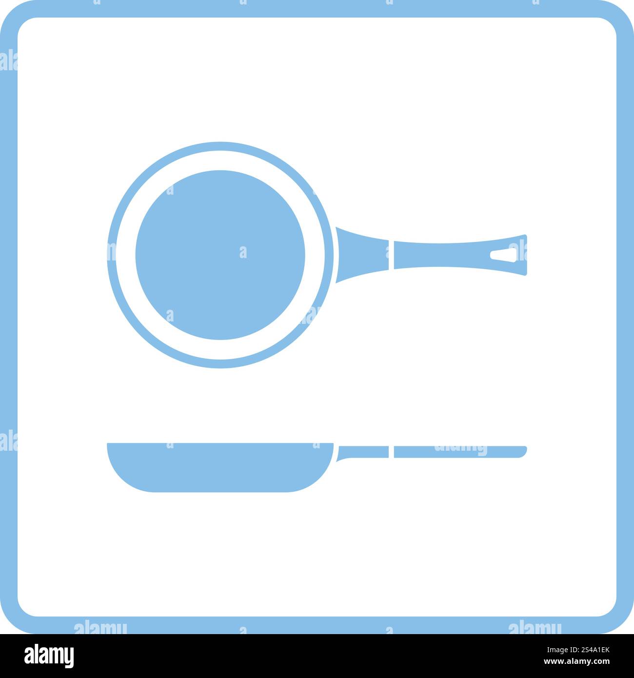 Kitchen pan icon. Blue frame design. Vector illustration Stock Vector ...