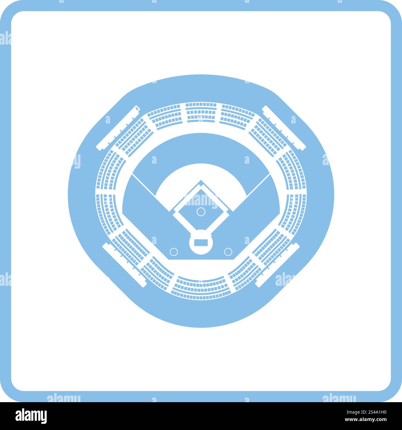 Baseball stadium icon. Blue frame design. Vector illustration Stock ...