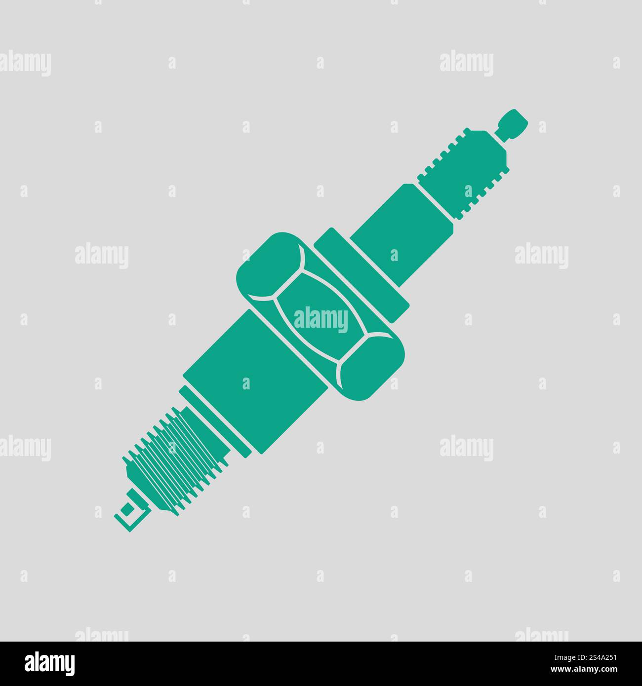 Spark plug icon. Gray background with green. Vector illustration Stock ...