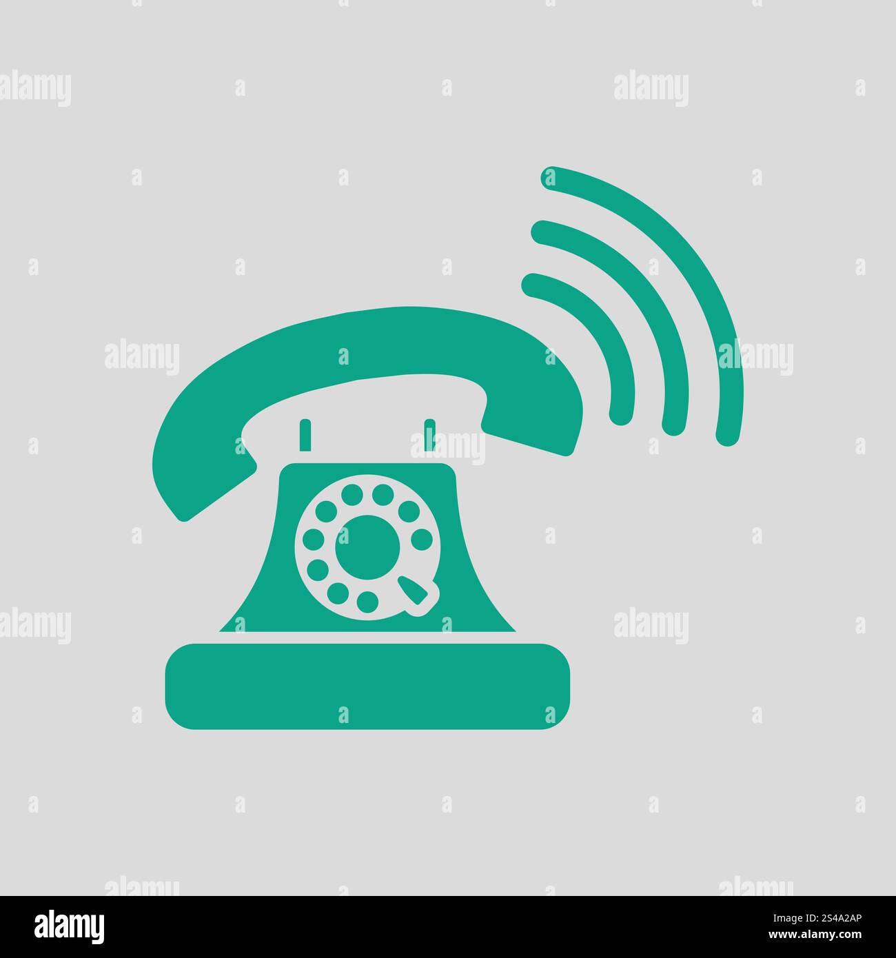Old telephone icon. Gray background with green. Vector illustration ...
