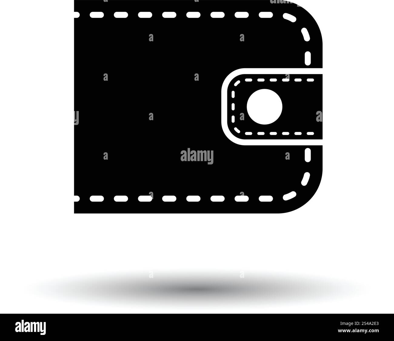 Wallet icon. White background with shadow design. Vector illustration ...