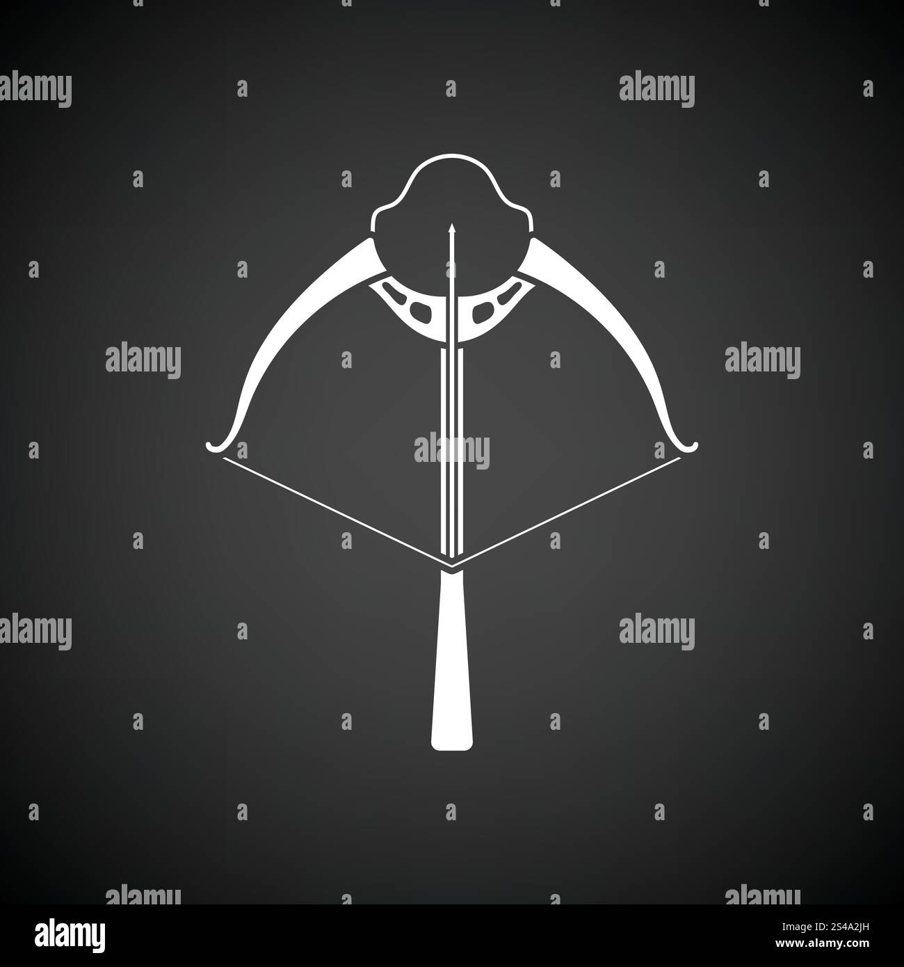 Crossbow icon. Black background with white. Vector illustration Stock ...
