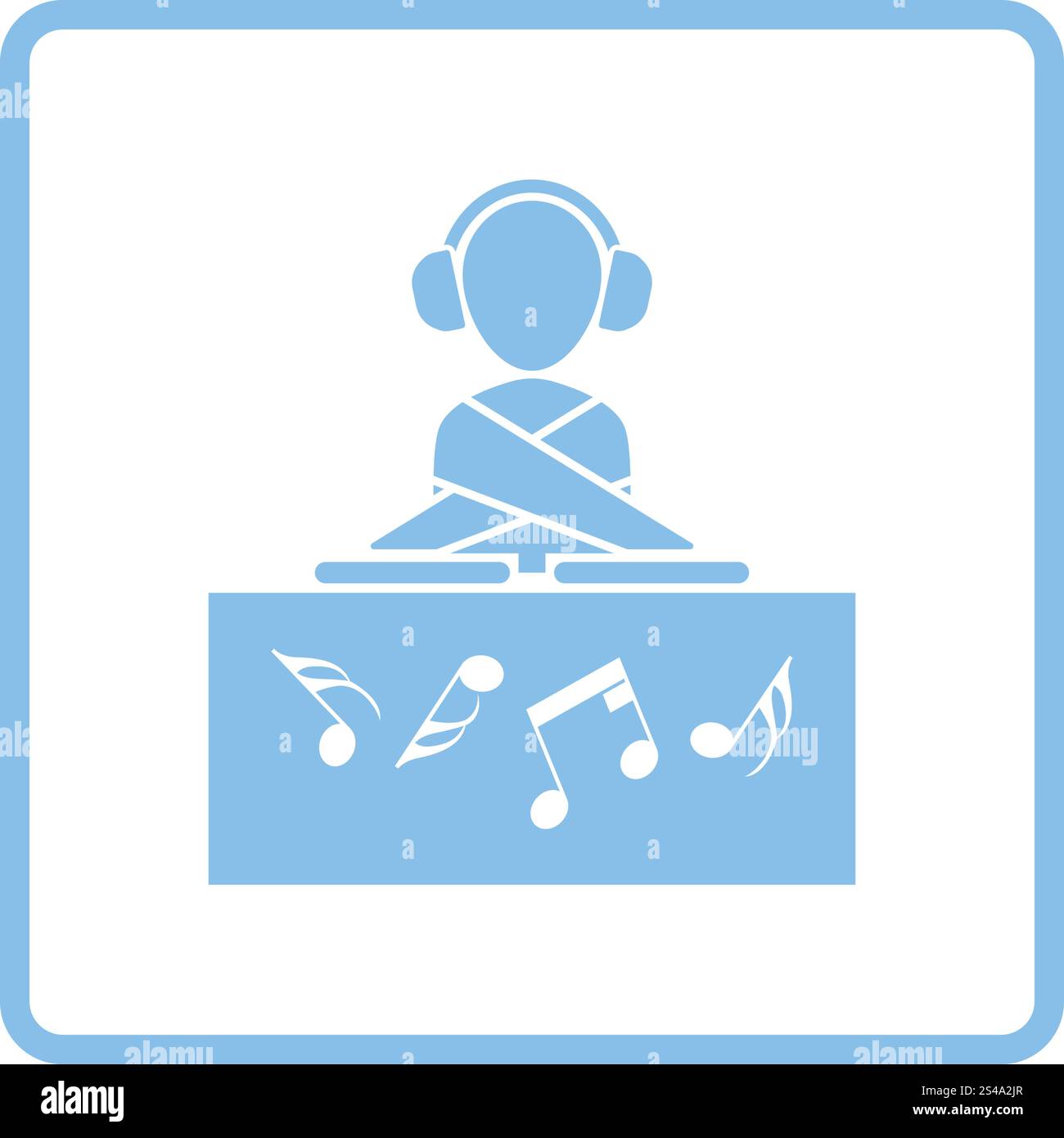 Night club DJ icon. Blue frame design. Vector illustration Stock Vector ...