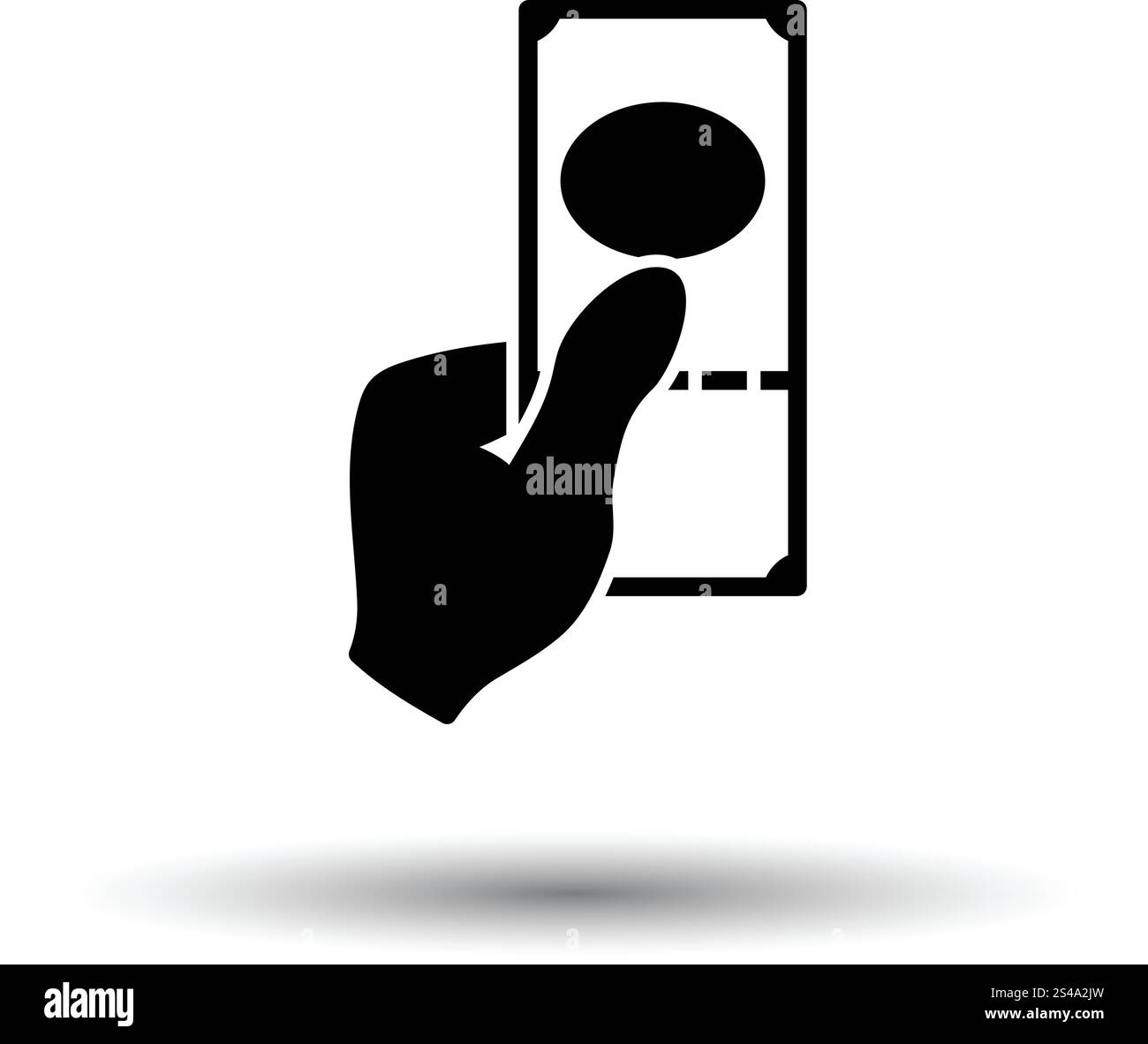 Had holding dollar icon. White background with shadow design. Vector ...