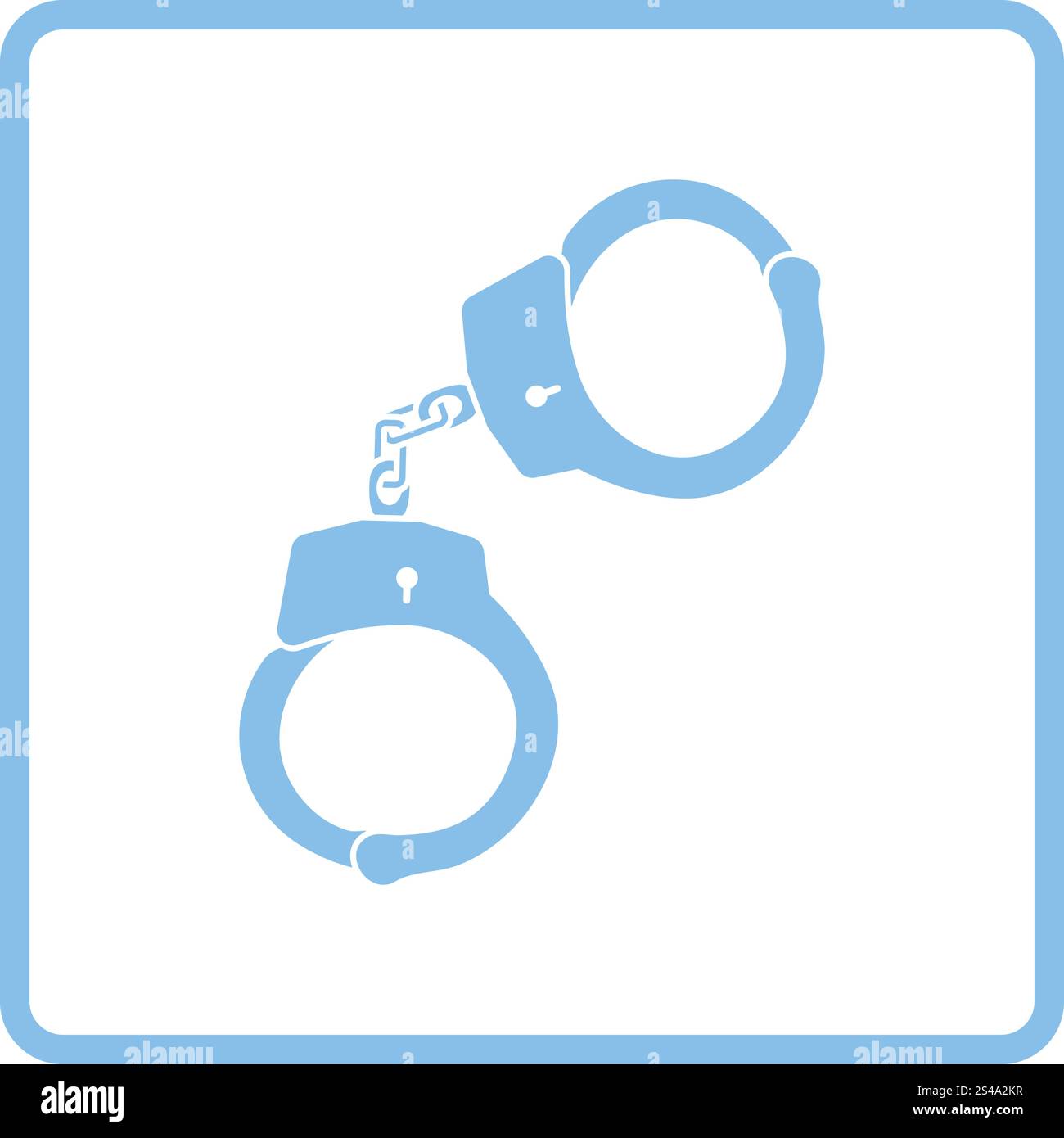Handcuff icon. Blue frame design. Vector illustration Stock Vector ...