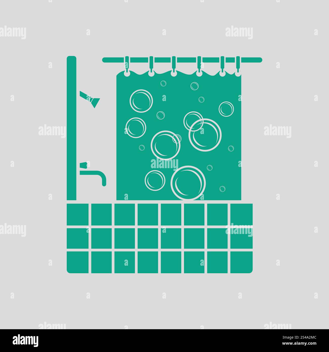 Hotel bathroom icon. Gray background with green. Vector illustration ...