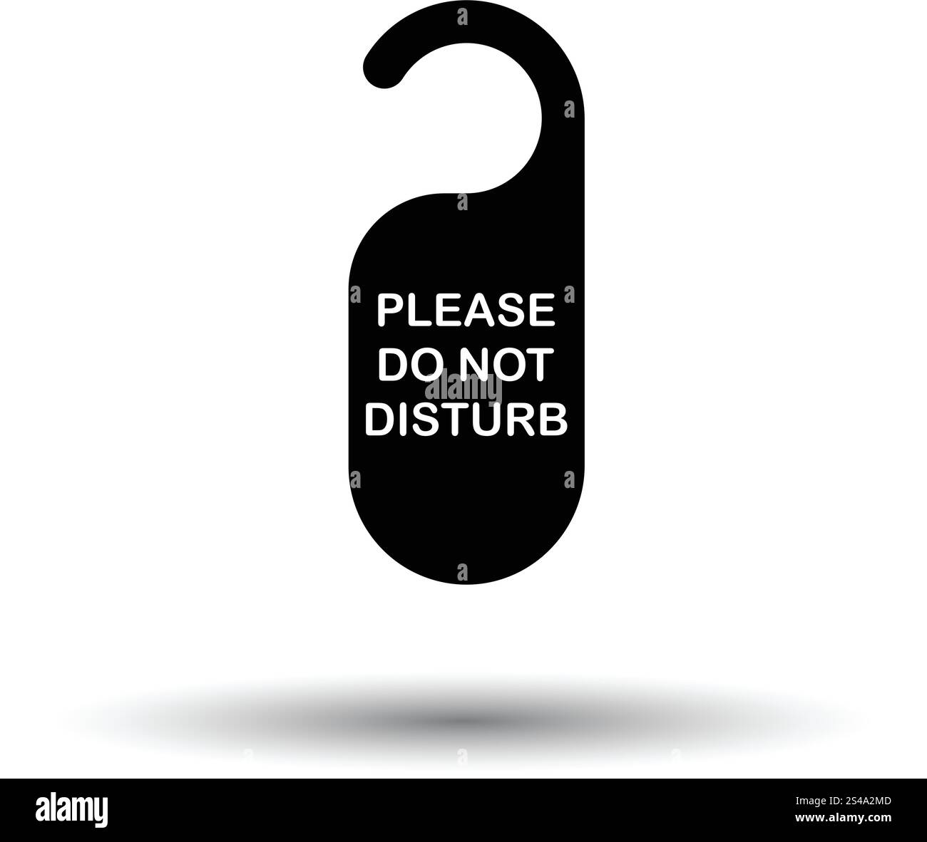 Don't disturb tag icon. White background with shadow design. Vector ...