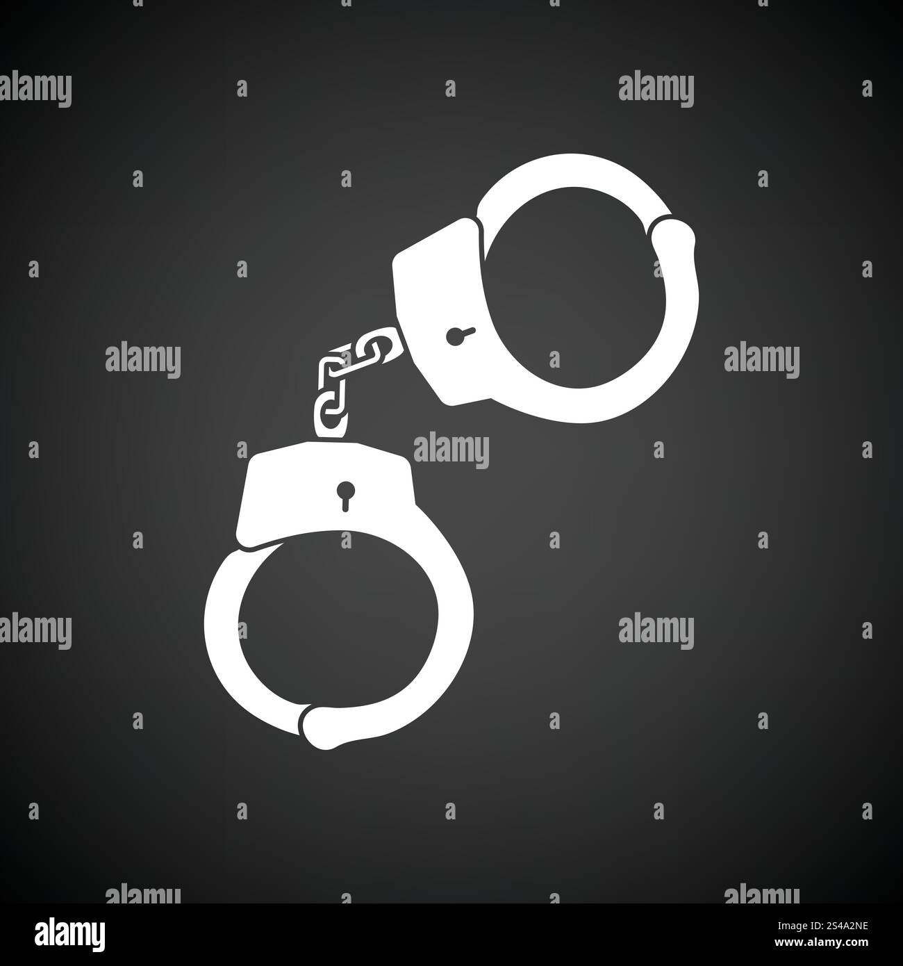 Handcuff icon. Black background with white. Vector illustration Stock ...
