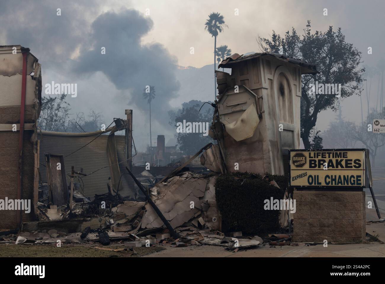 Altadena, California, USA - January 8, 2025: Aided by extreme Santa Ana ...