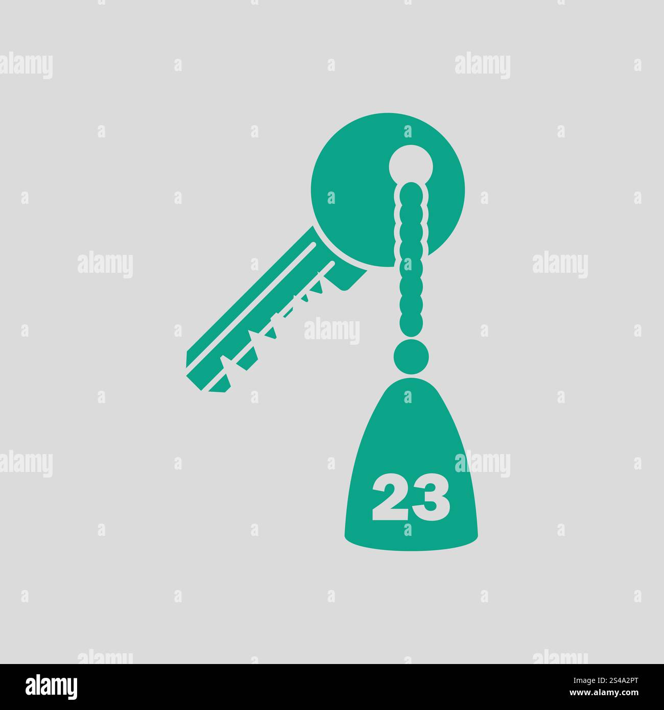 Hotel room key icon. Gray background with green. Vector illustration ...