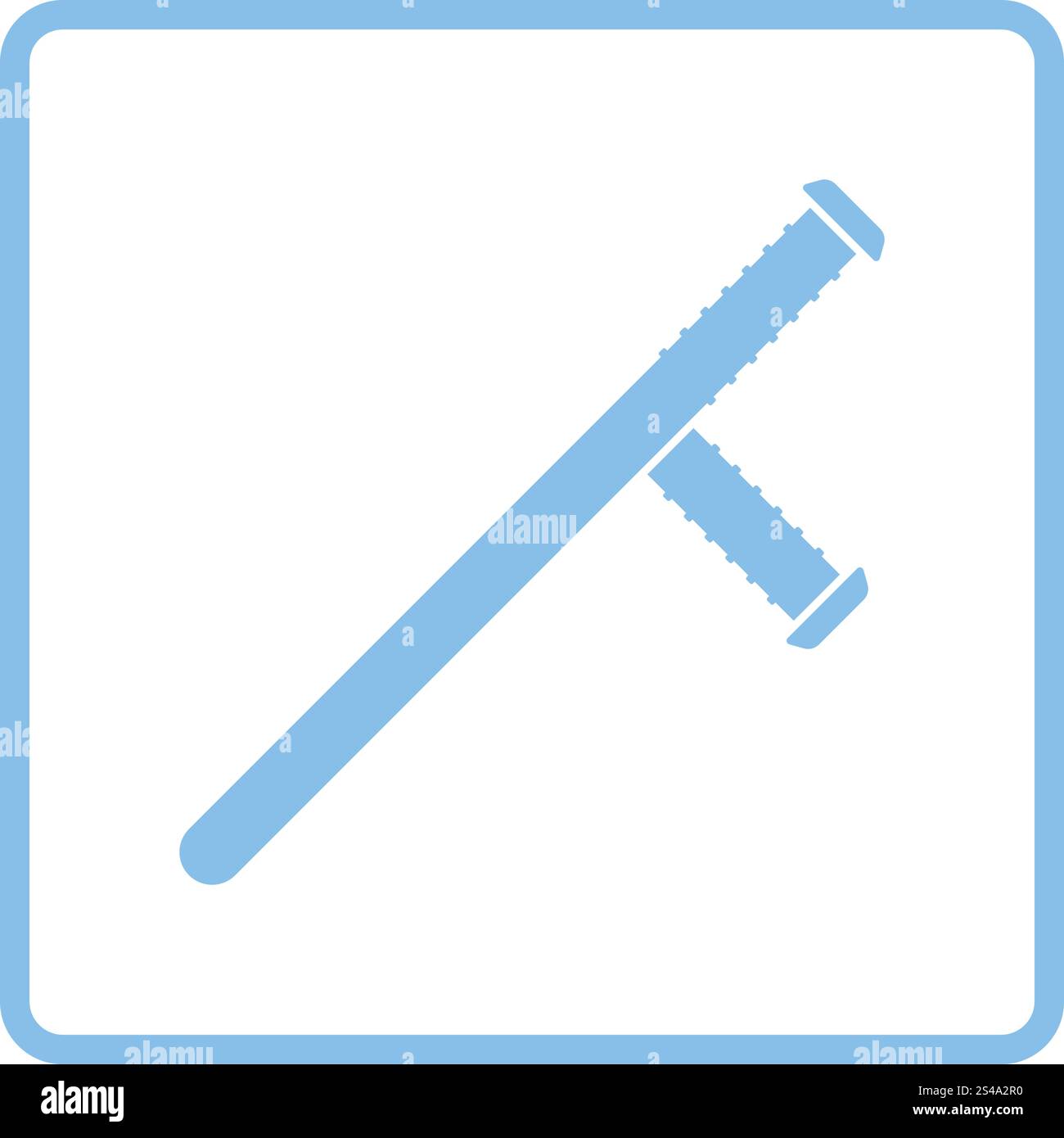 Police baton icon. Blue frame design. Vector illustration Stock Vector ...