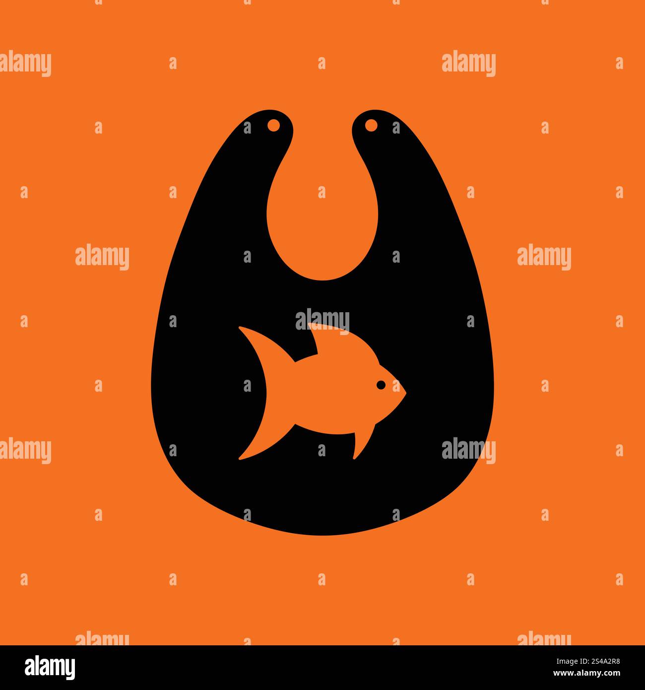 Bib icon. Orange background with black. Vector illustration Stock ...