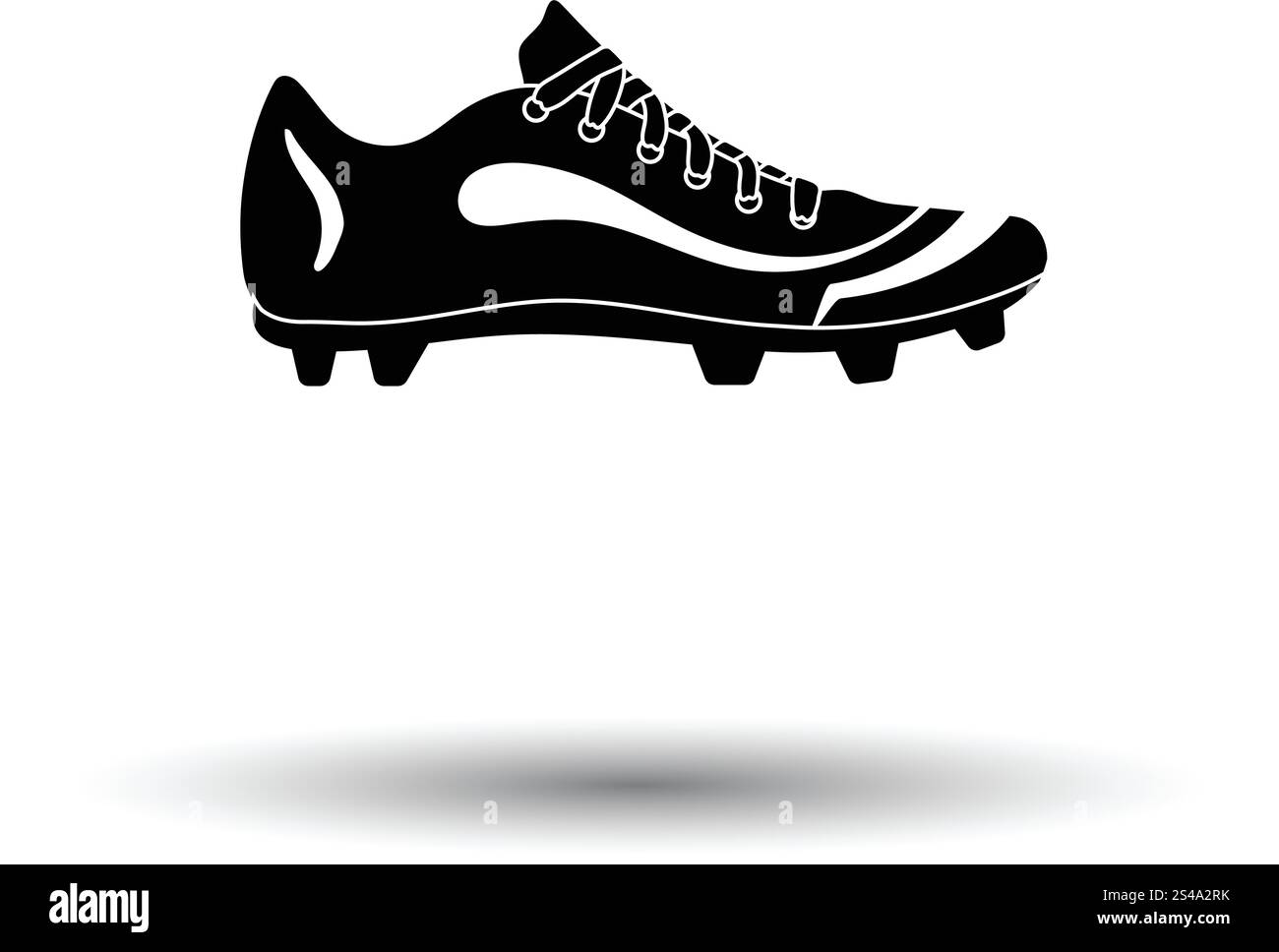 American football boot icon. White background with shadow design ...