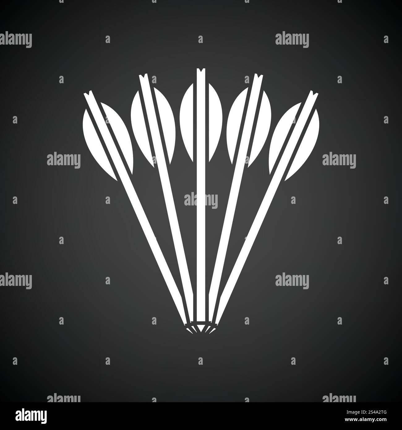 Crossbow bolts icon. Black background with white. Vector illustration ...