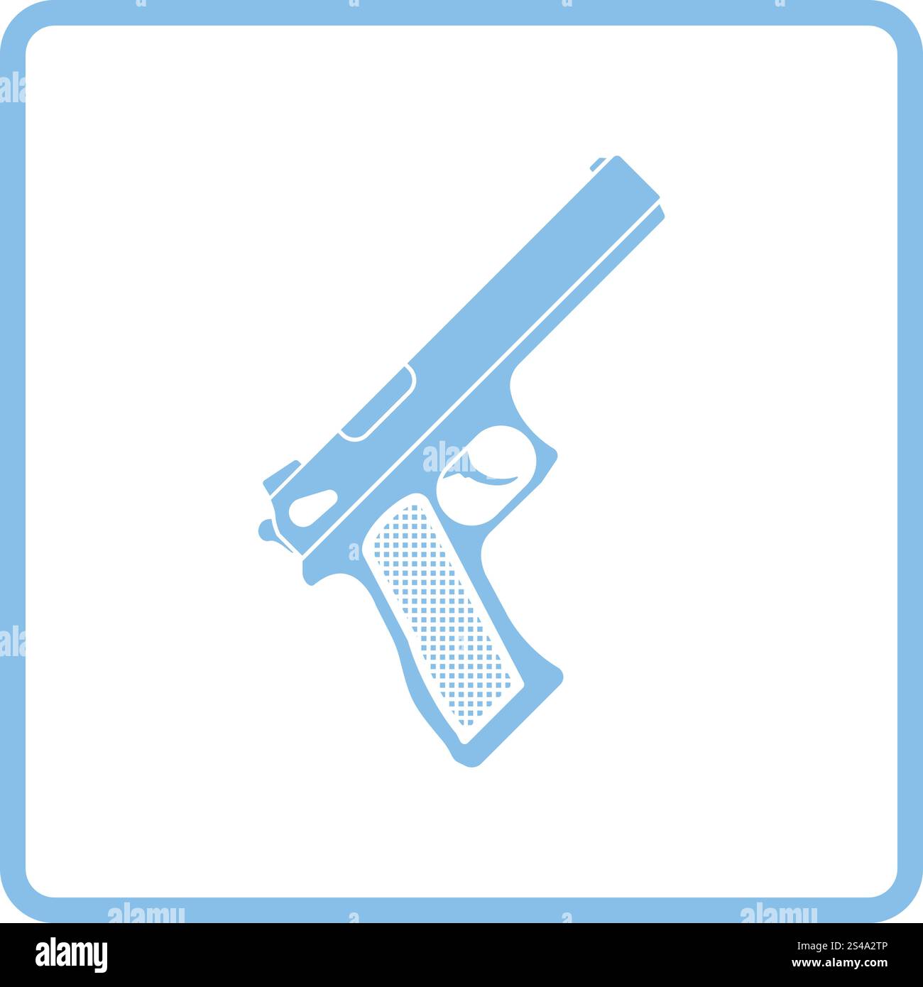 Gun icon. Blue frame design. Vector illustration Stock Vector Image ...