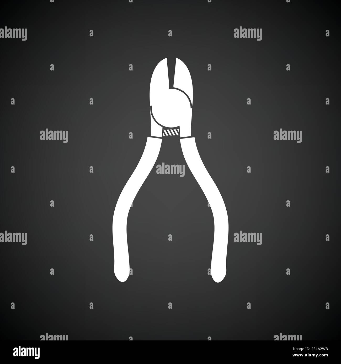 Side cutters icon. Black background with white. Vector illustration ...