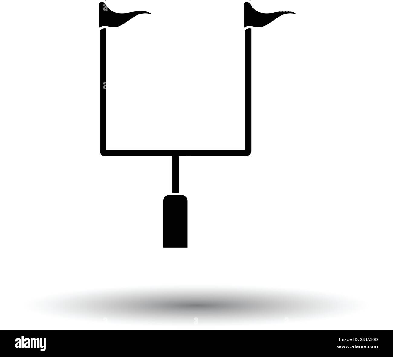 American football goal post icon. White background with shadow design ...