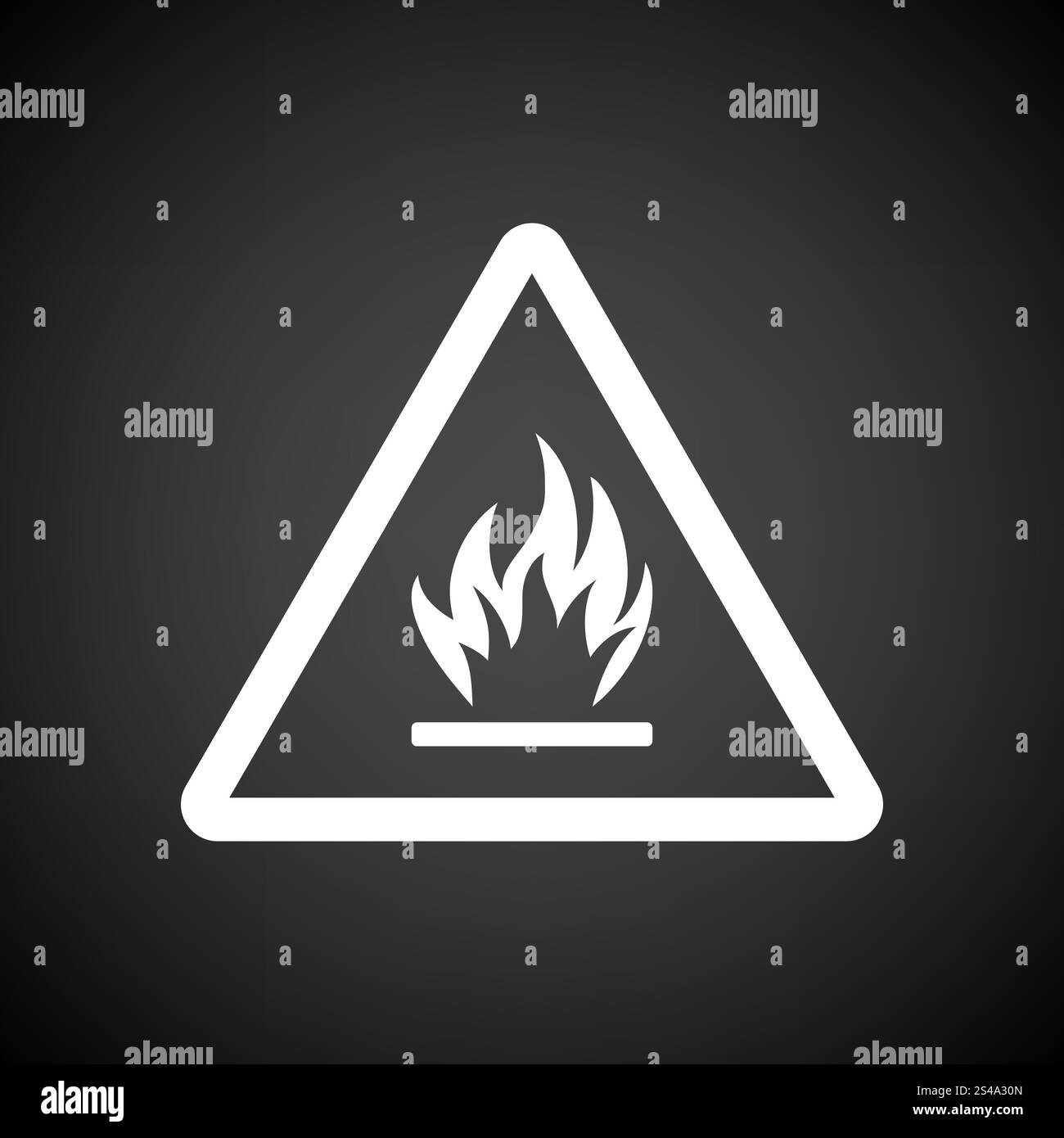 Flammable icon. Black background with white. Vector illustration Stock ...