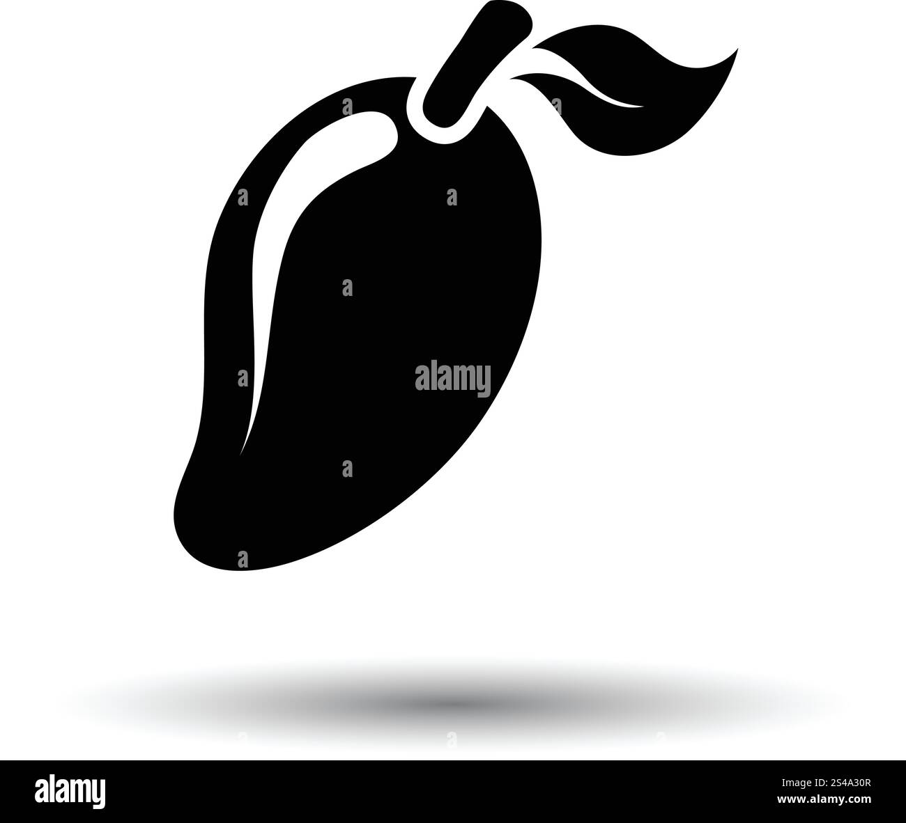 Mango icon. White background with shadow design. Vector illustration ...