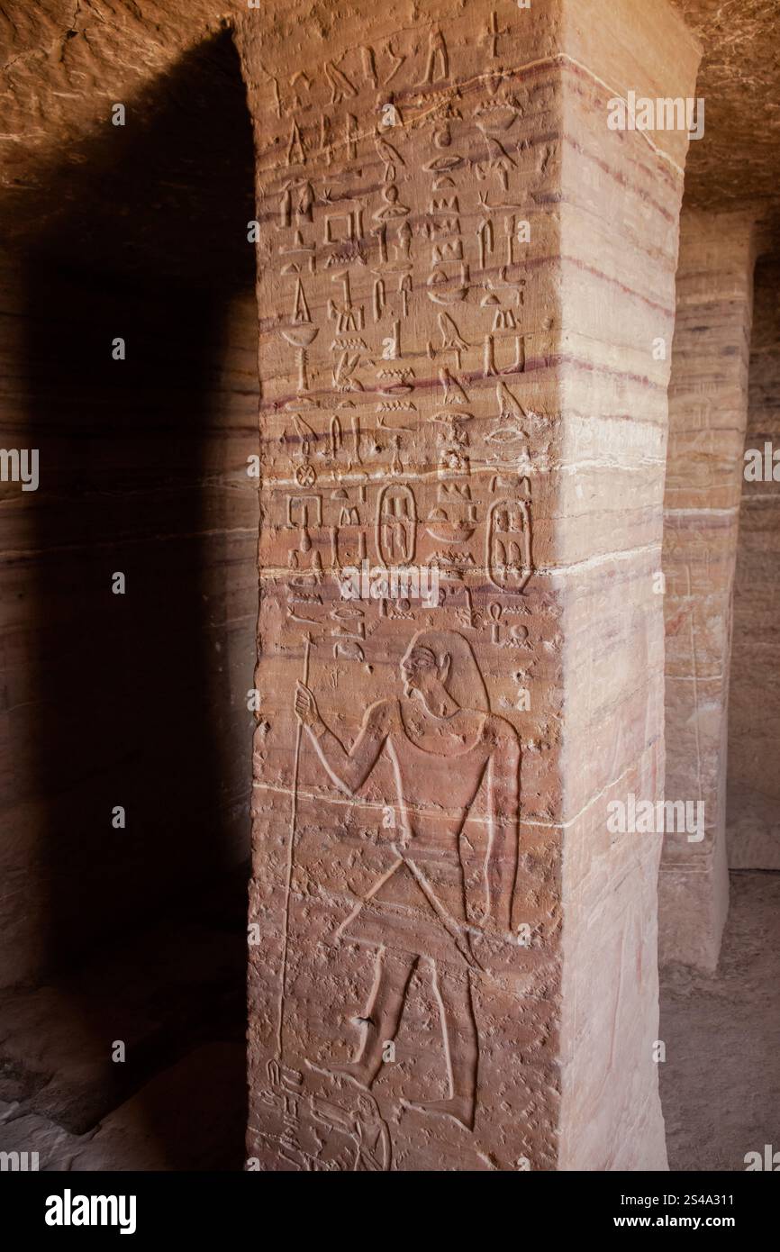 Ancient egyptian Tombs of the Nobles (Qubbet el-Hawa) in Aswan Stock ...
