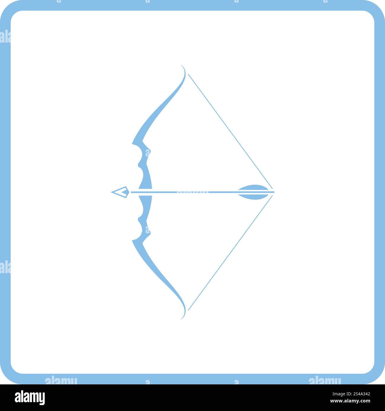 Bow with arrow icon. Blue frame design. Vector illustration Stock ...
