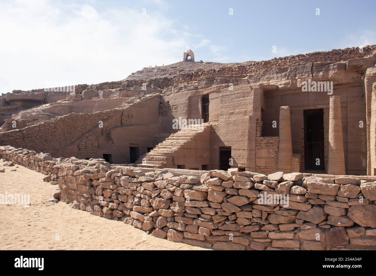Ancient egyptian Tombs of the Nobles (Qubbet el-Hawa) in Aswan Stock ...