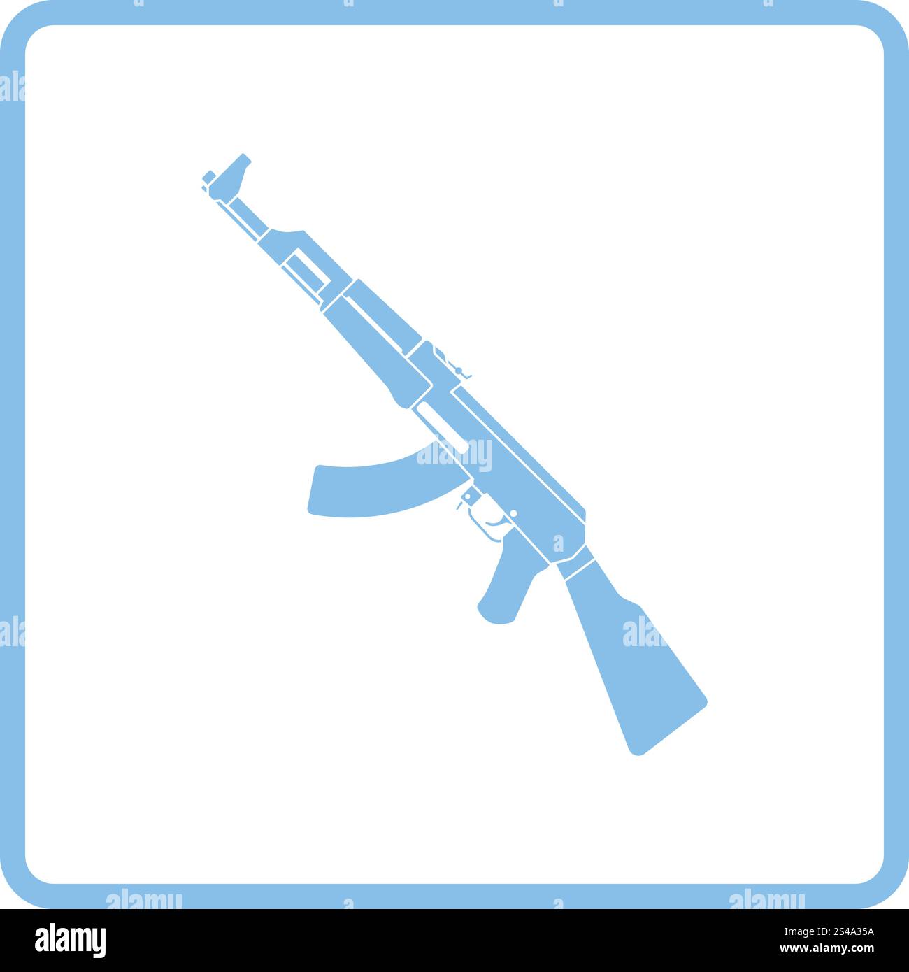 Russian weapon rifle icon. Blue frame design. Vector illustration Stock ...
