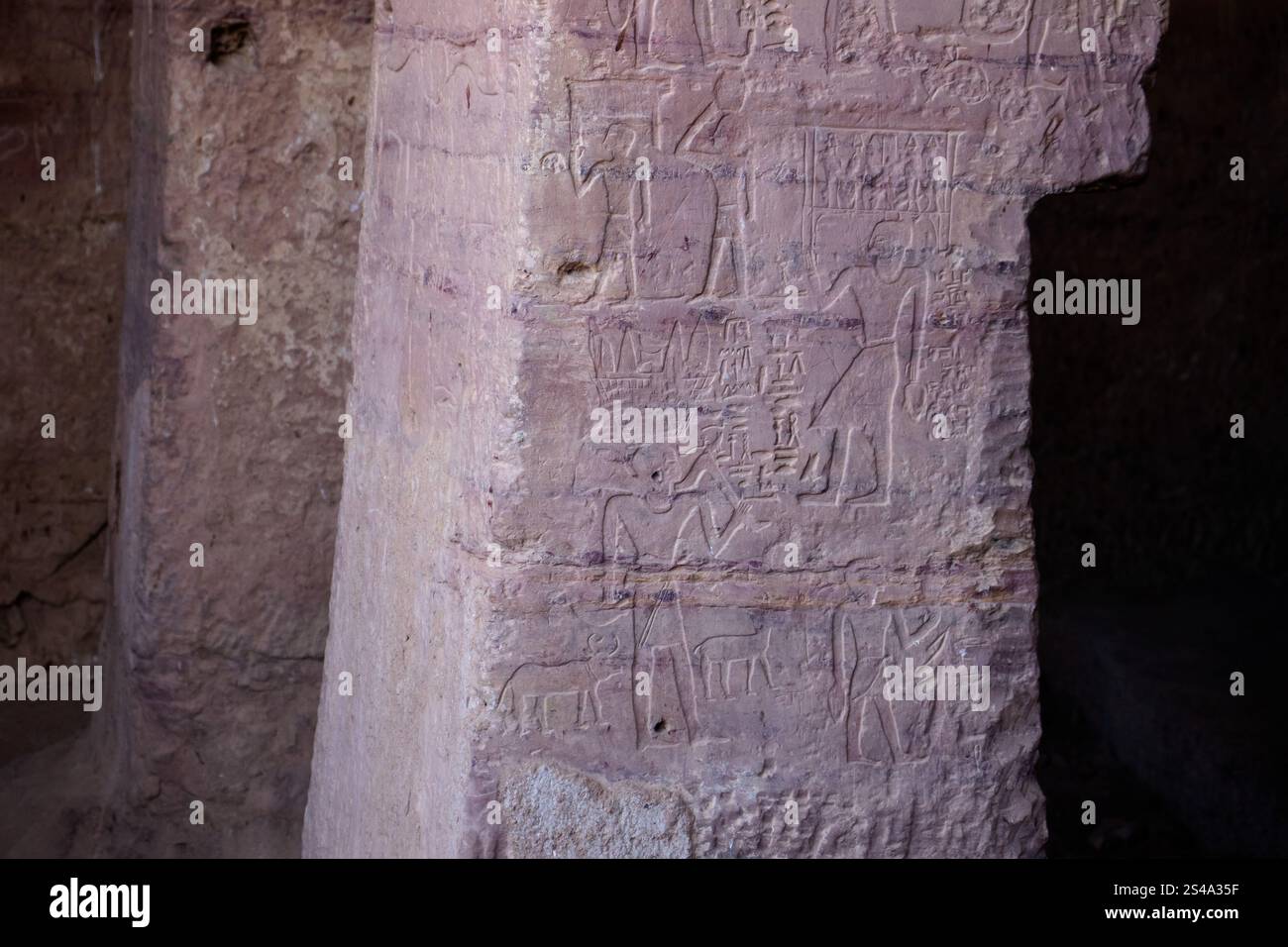 Ancient egyptian Tombs of the Nobles (Qubbet el-Hawa) in Aswan Stock ...