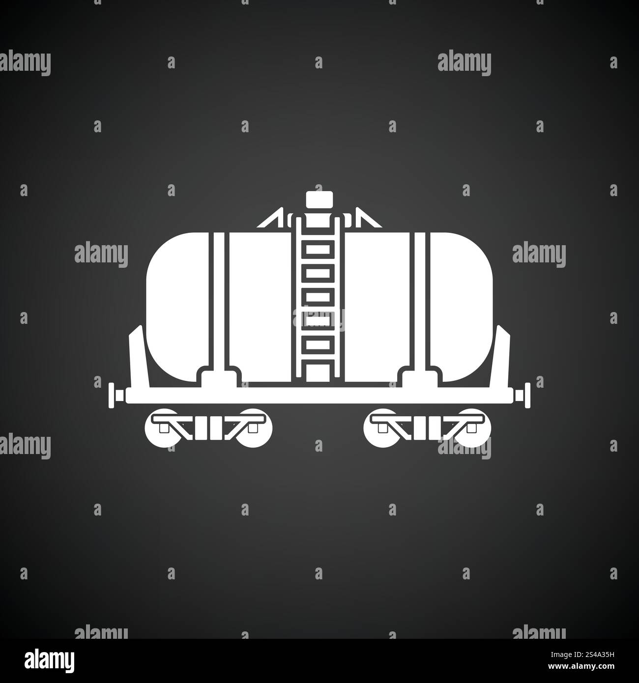 Oil railway tank icon. Black background with white. Vector illustration ...
