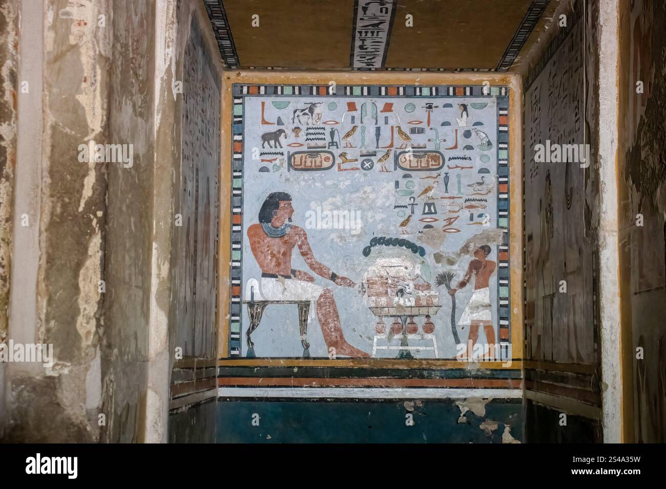 Ancient egyptian Tombs of the Nobles (Qubbet el-Hawa) in Aswan Stock ...