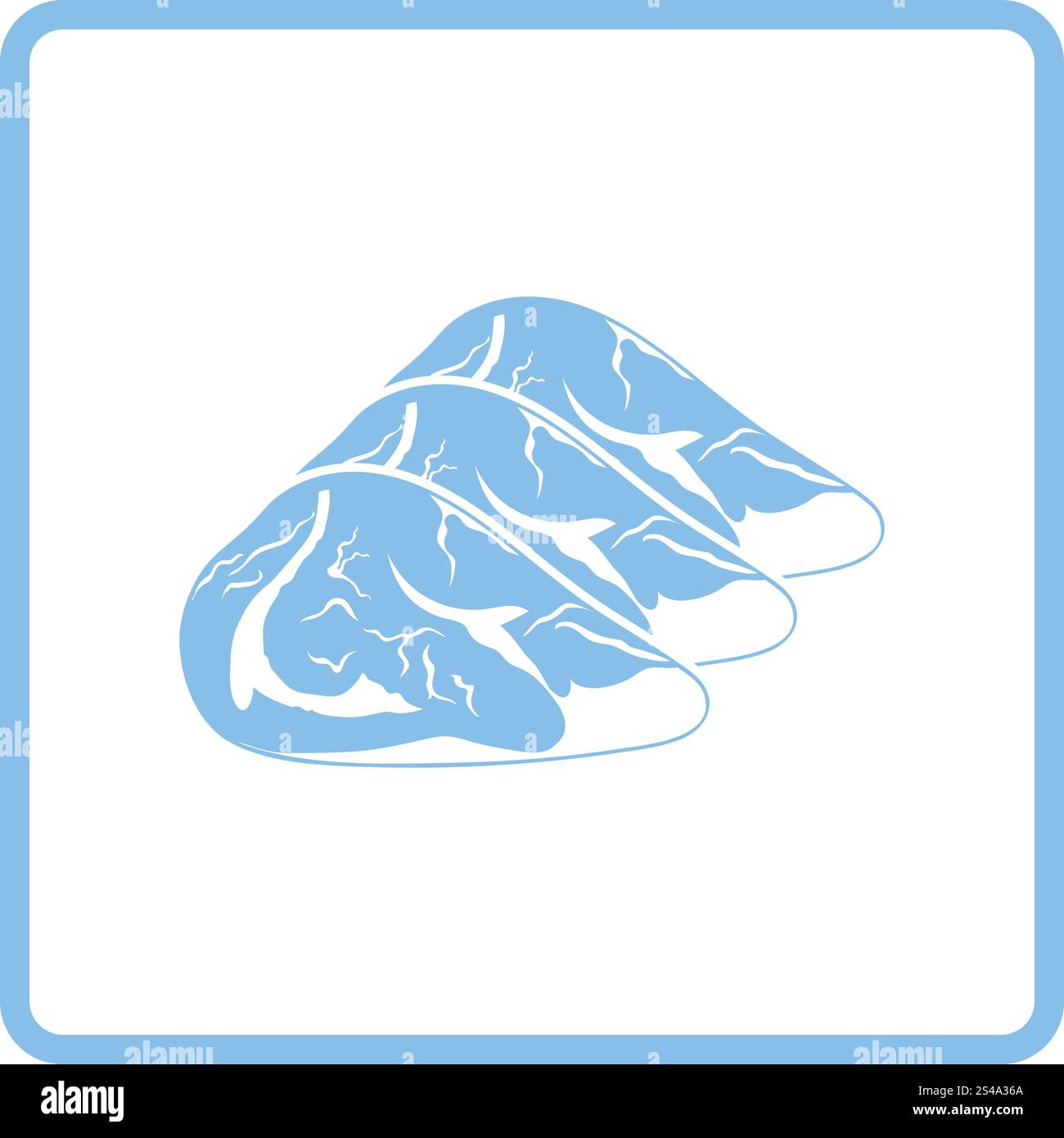 Raw meat steak icon. Blue frame design. Vector illustration Stock ...