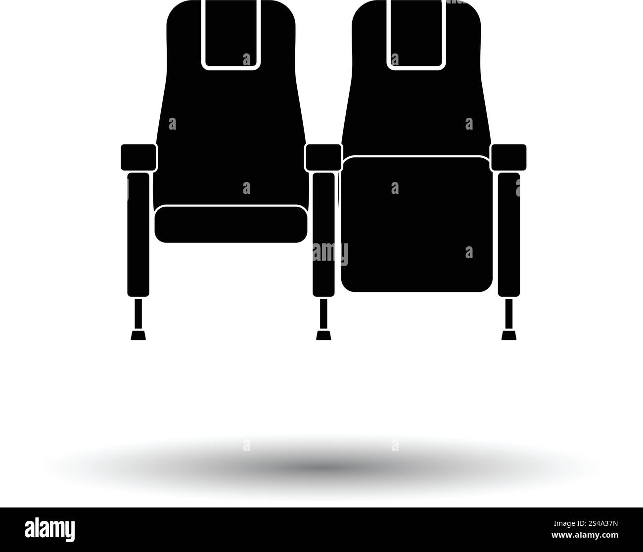 Cinema seats icon. White background with shadow design. Vector ...